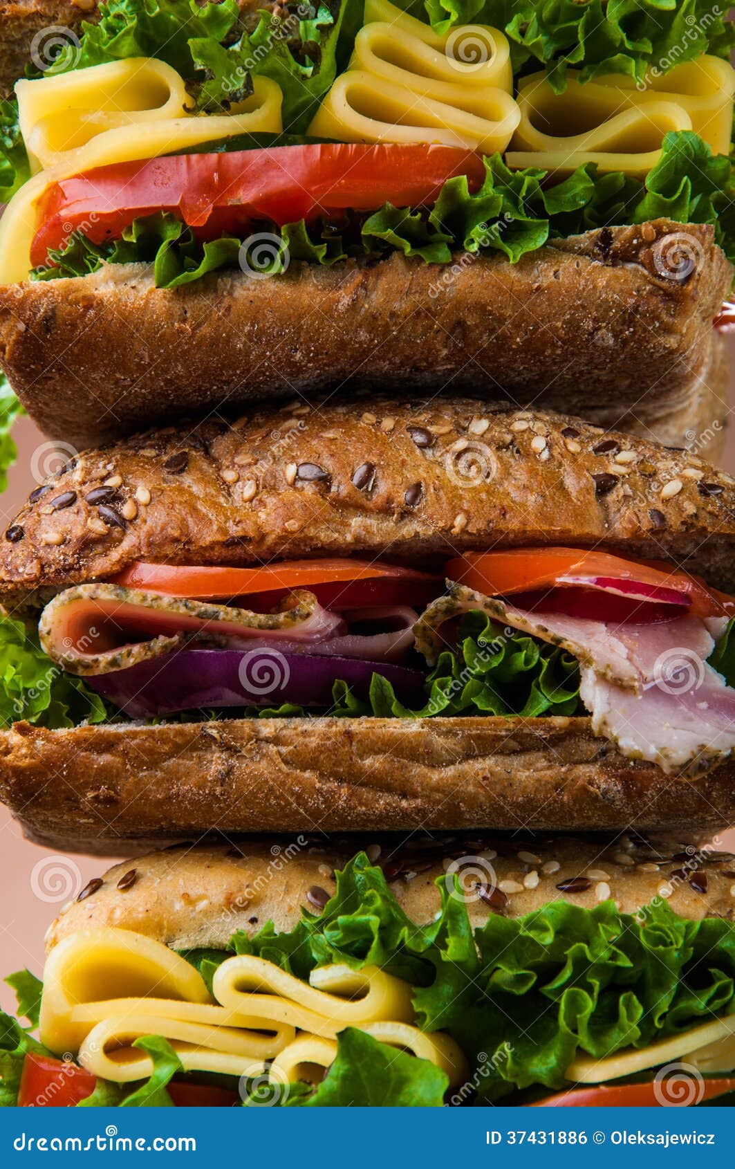 Tasty Lunch with Natural Sandwich Stock Photo - Image of baguette, meal ...