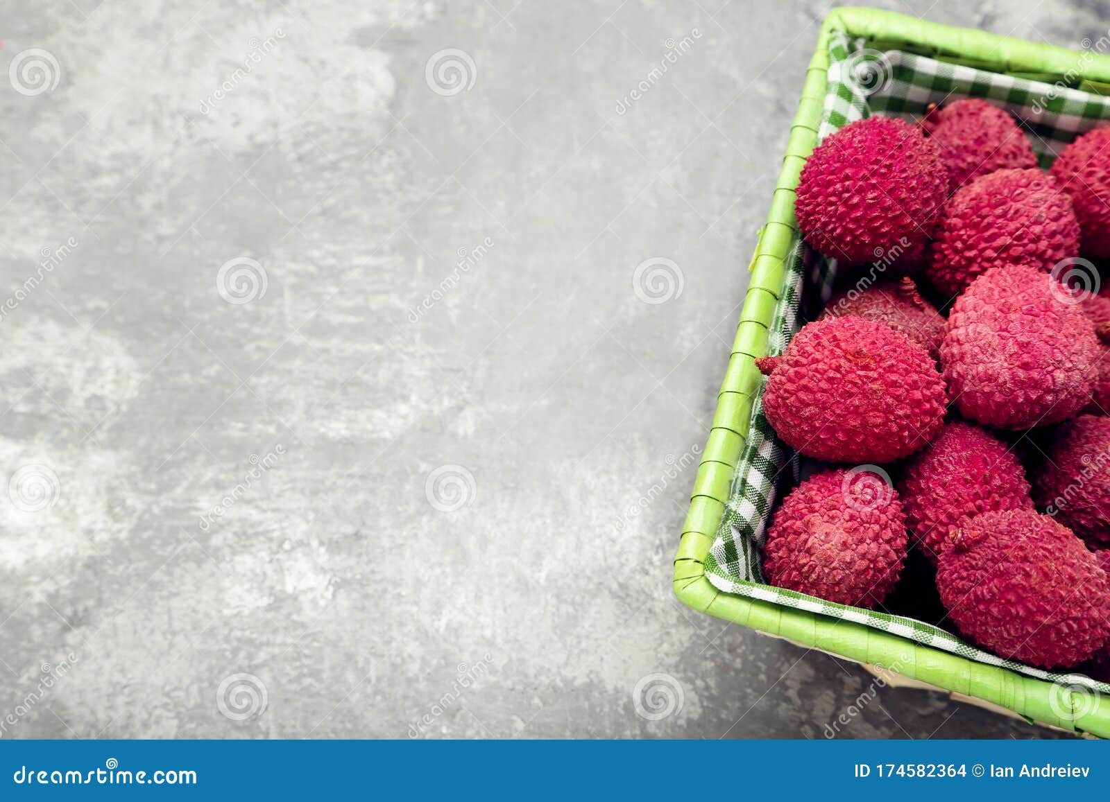 Tasty lychee in basket stock photo. Image of china, gourmet - 174582364