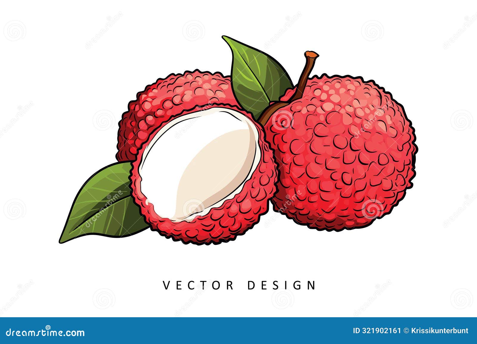 Tasty Lychee Fruit Vector Design AI Generated Stock Vector ...