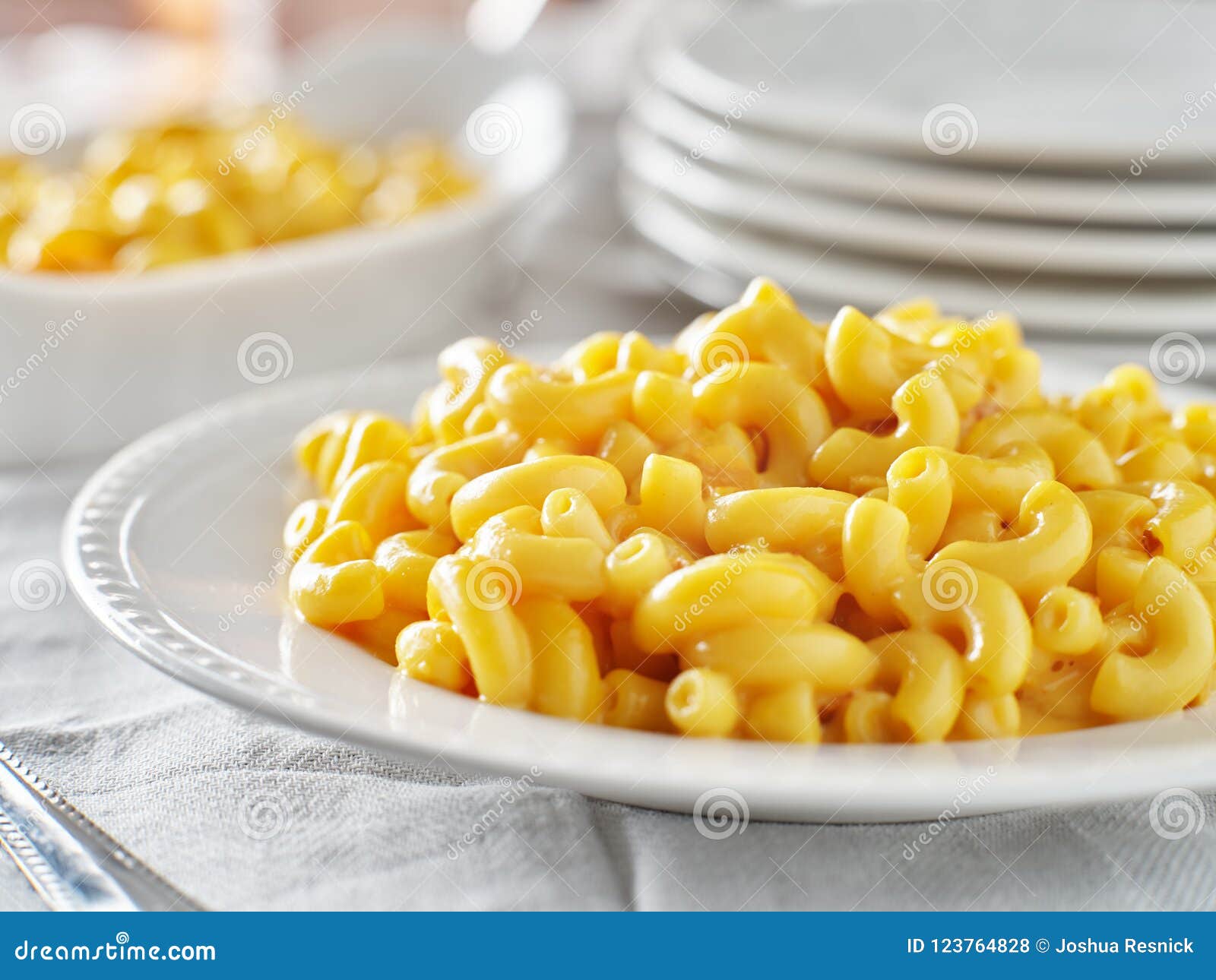 Tasty Mac and Cheese on Plate Close Up Stock Photo - Image of noodle ...