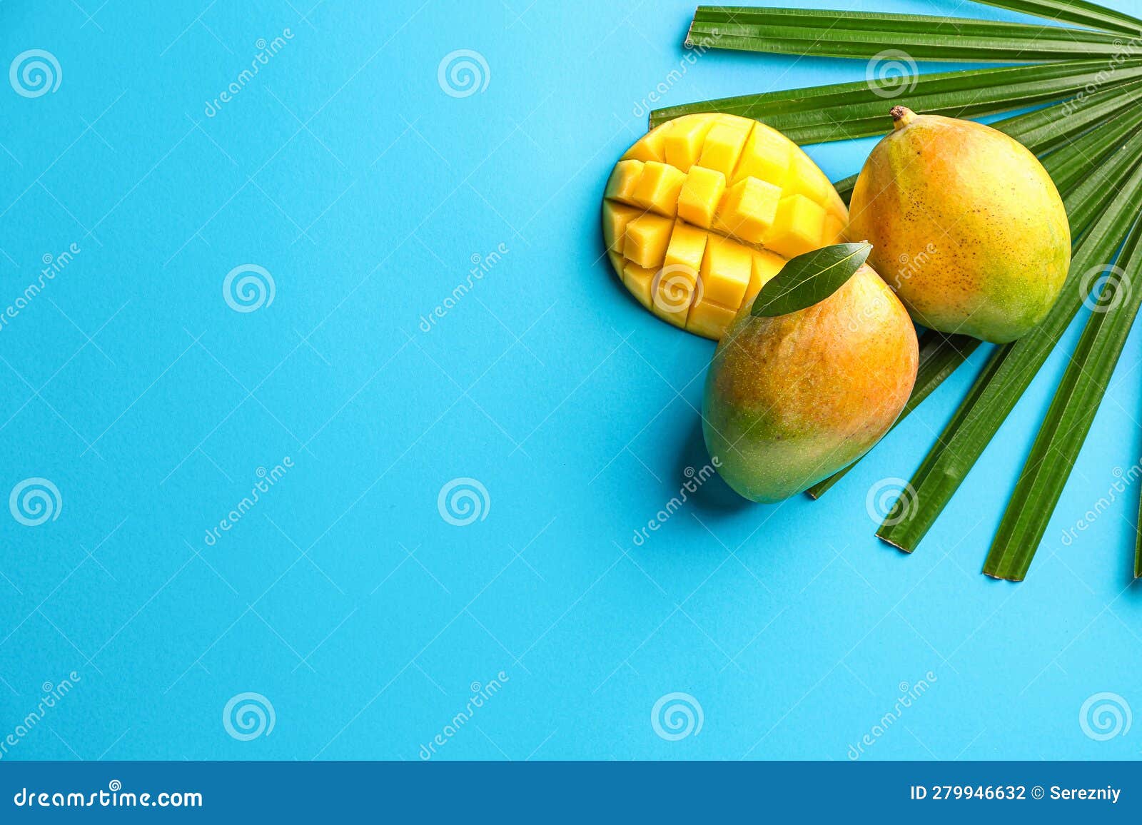 Tasty Mango Fruit on Color Background Stock Photo - Image of mango ...