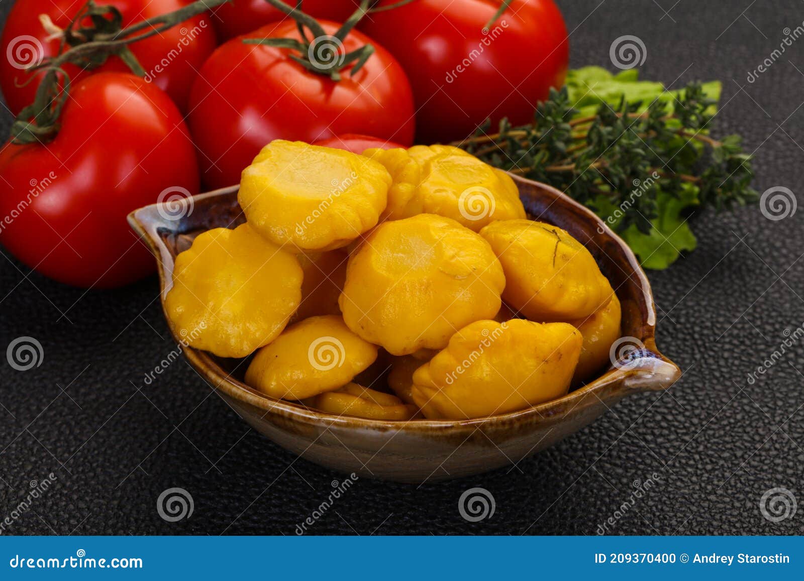 Tasty marinated patisson stock photo. Image of agriculture - 209370400