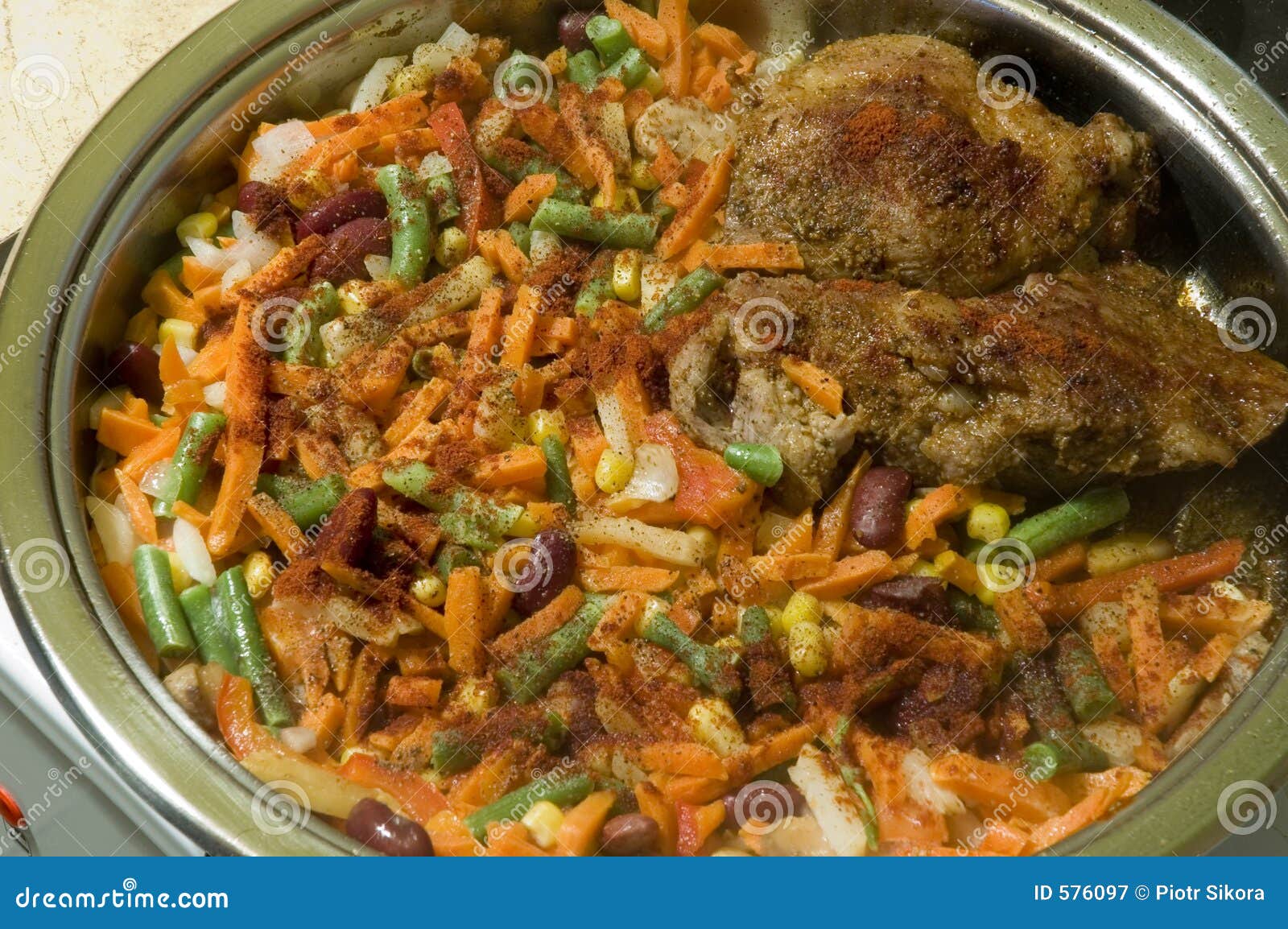 Tasty Meat Dish with Vegetables Closeup Stock Image - Image of ...