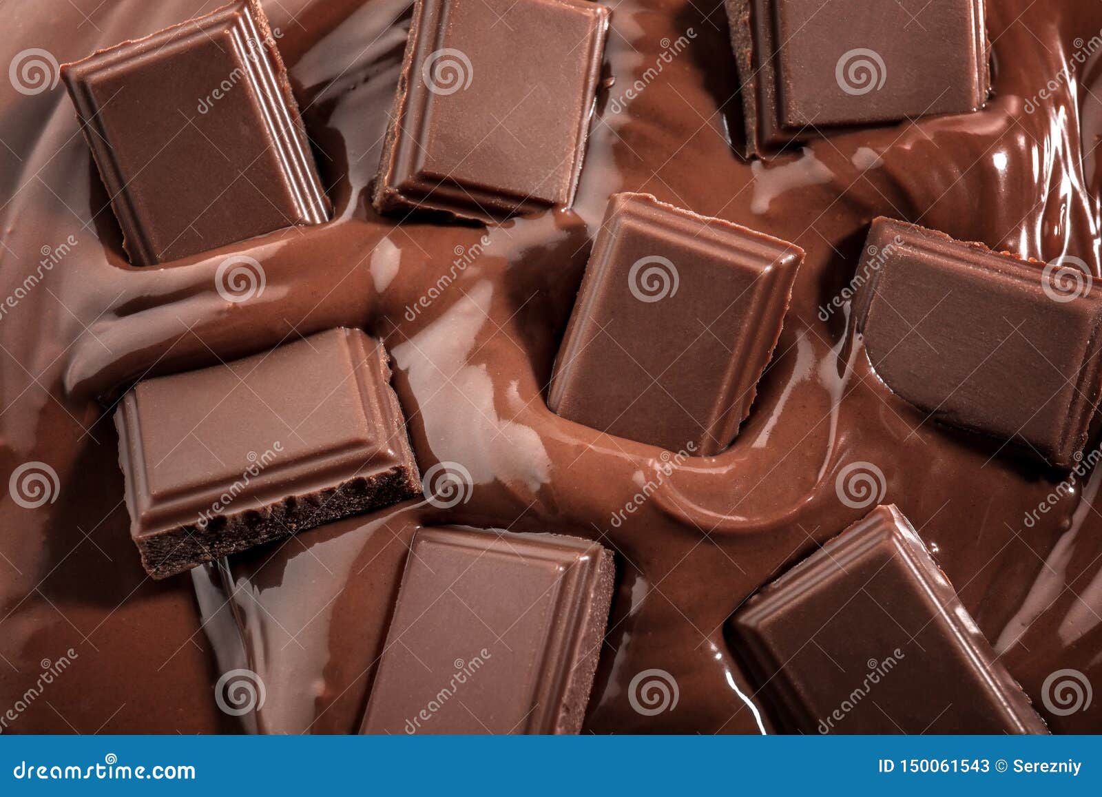Tasty Melted and Solid Chocolate, Closeup Stock Image - Image of ...