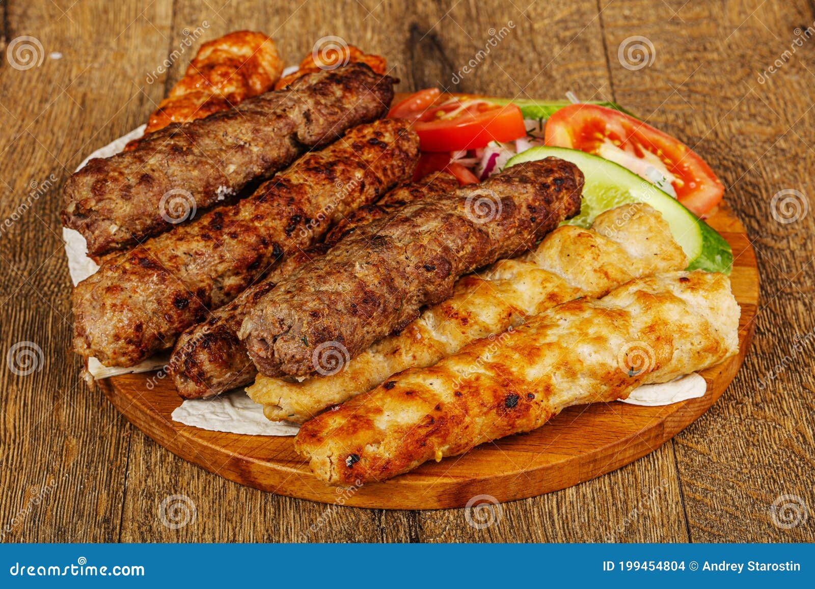 Tasty Minced Meat Kebab Set Stock Photo - Image of dinner, board: 199454804