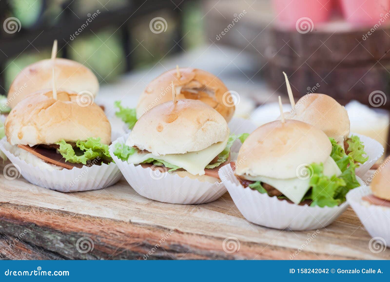 Tasty Mini Burgers, Snacks Arranged for the Guests at the Reception ...
