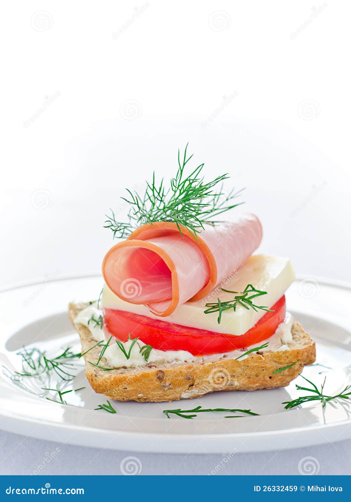 Tasty mini ham sandwich stock image. Image of breakfast - 26332459