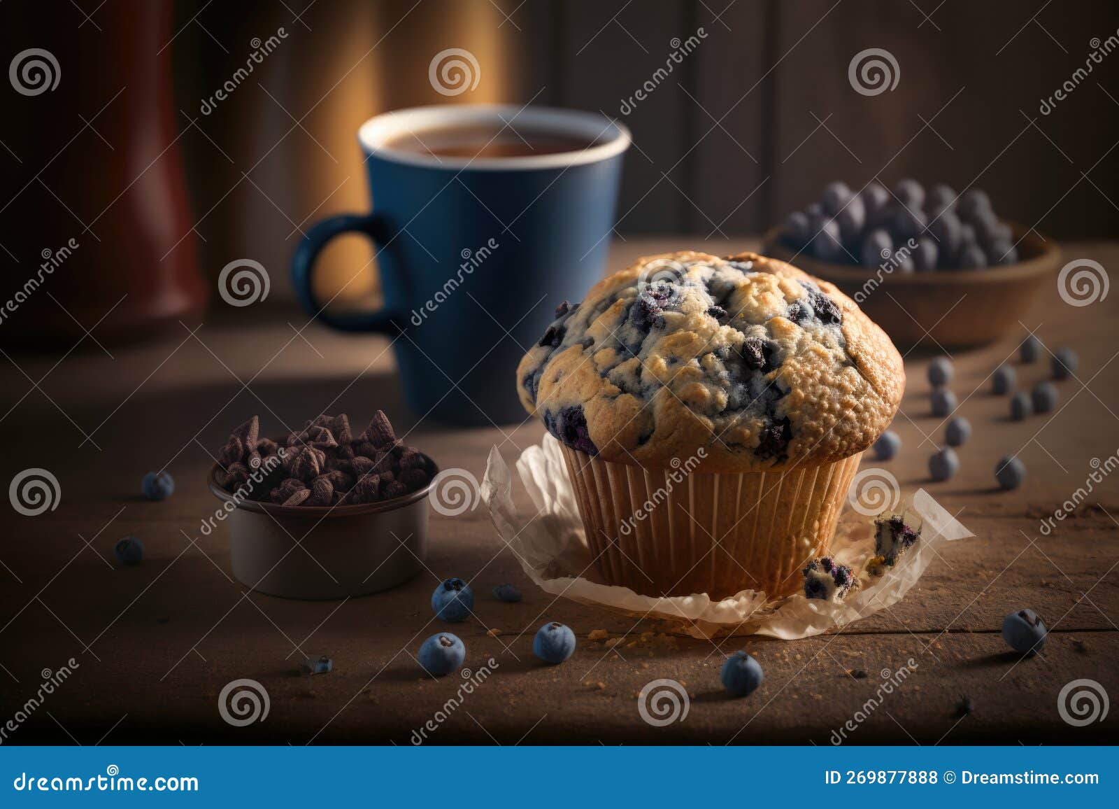 Tasty Muffin with Coffee. Illustration Generative AI Stock Illustration ...