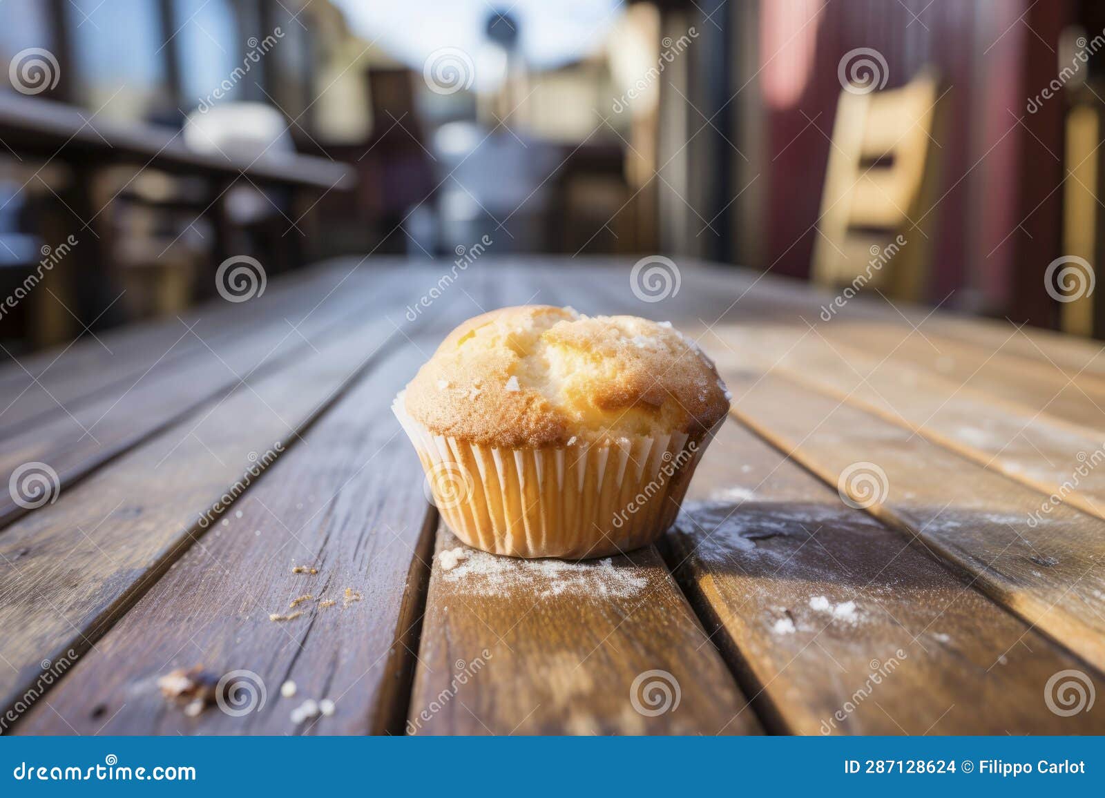 Tasty Muffin Delight on Rustic Stock Photo - Image of crumb, wood ...