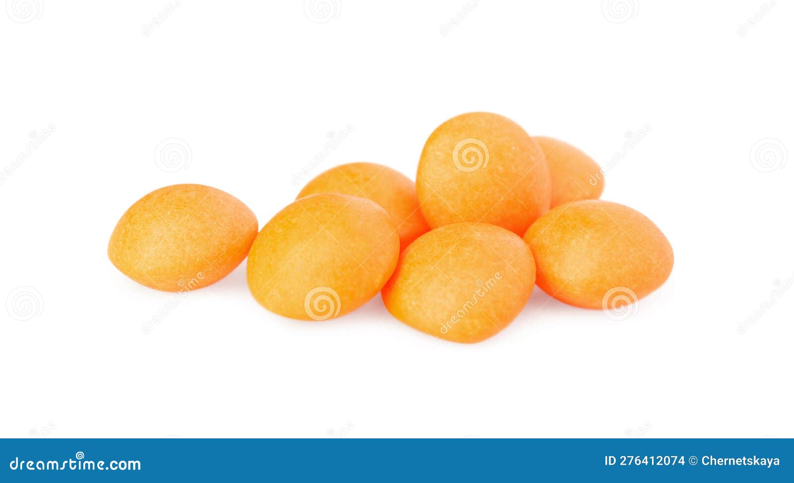 Tasty Orange Chewing Gums Isolated on White Stock Photo - Image of ...