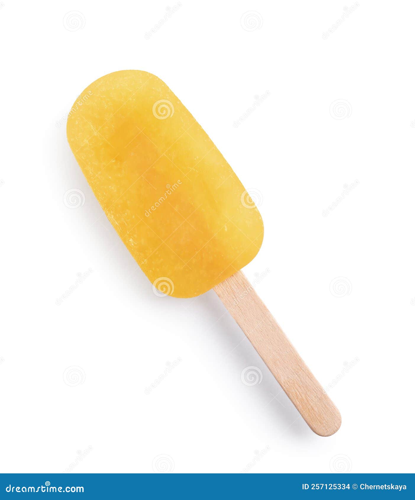 Tasty Orange Ice Pop Isolated on White. Fruit Popsicle Stock Photo ...