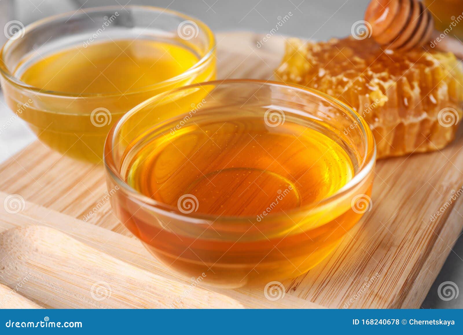 Tasty Organic Honey on Table with Board, Closeup Stock Photo - Image of ...