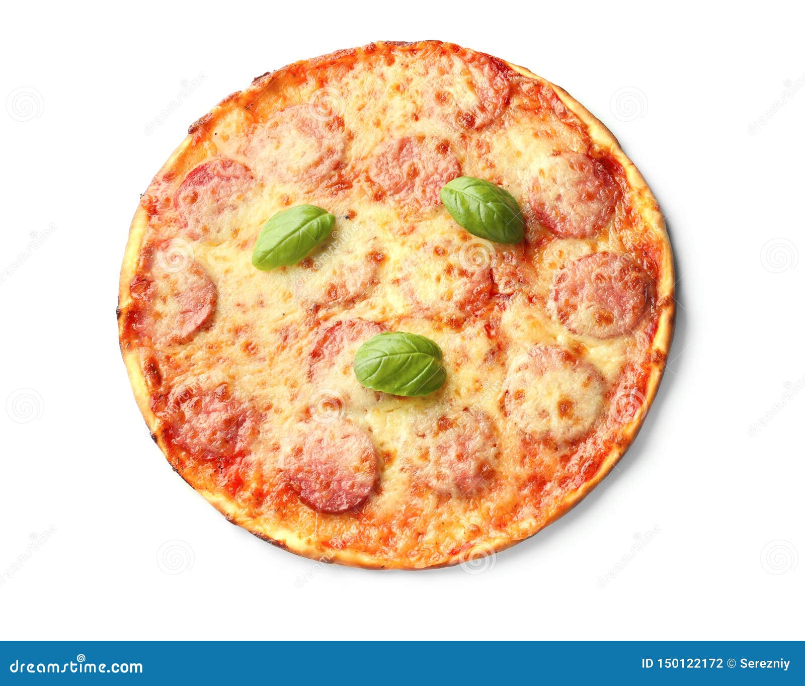 Tasty Pepperoni Pizza on White Background Stock Photo - Image of tasty ...