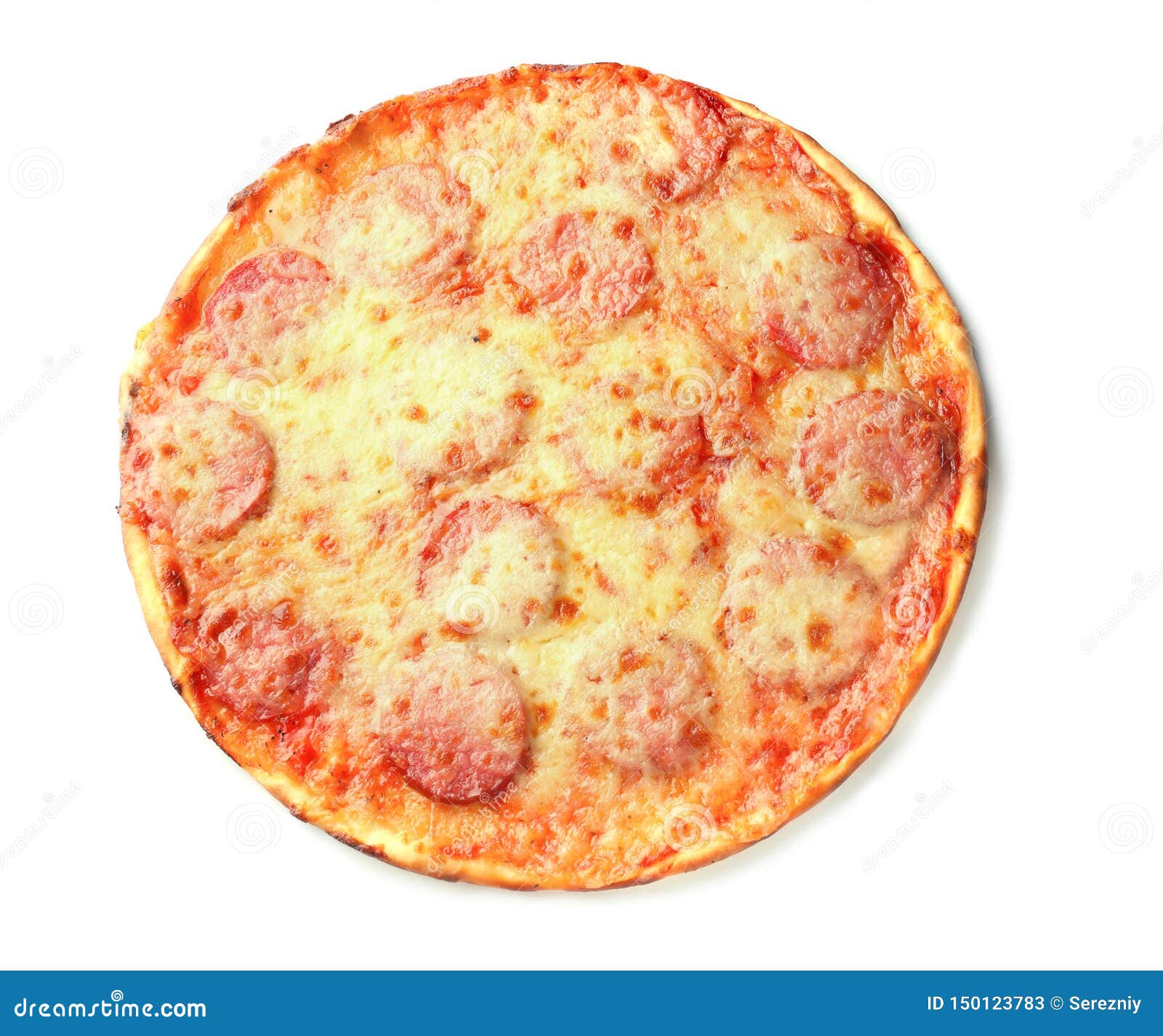 Tasty Pepperoni Pizza on White Background Stock Image - Image of snack ...