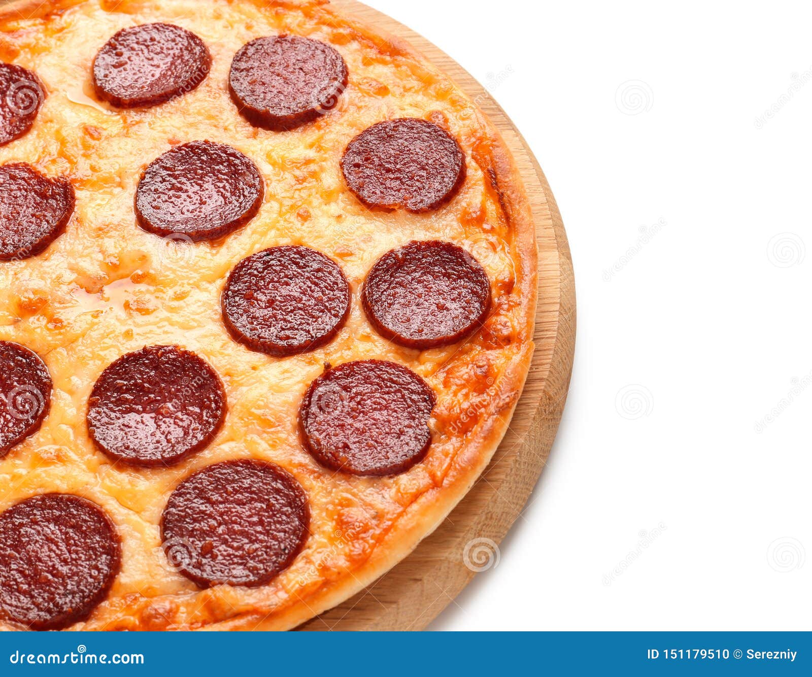 Tasty Pepperoni Pizza on White Background, Closeup Stock Photo - Image ...