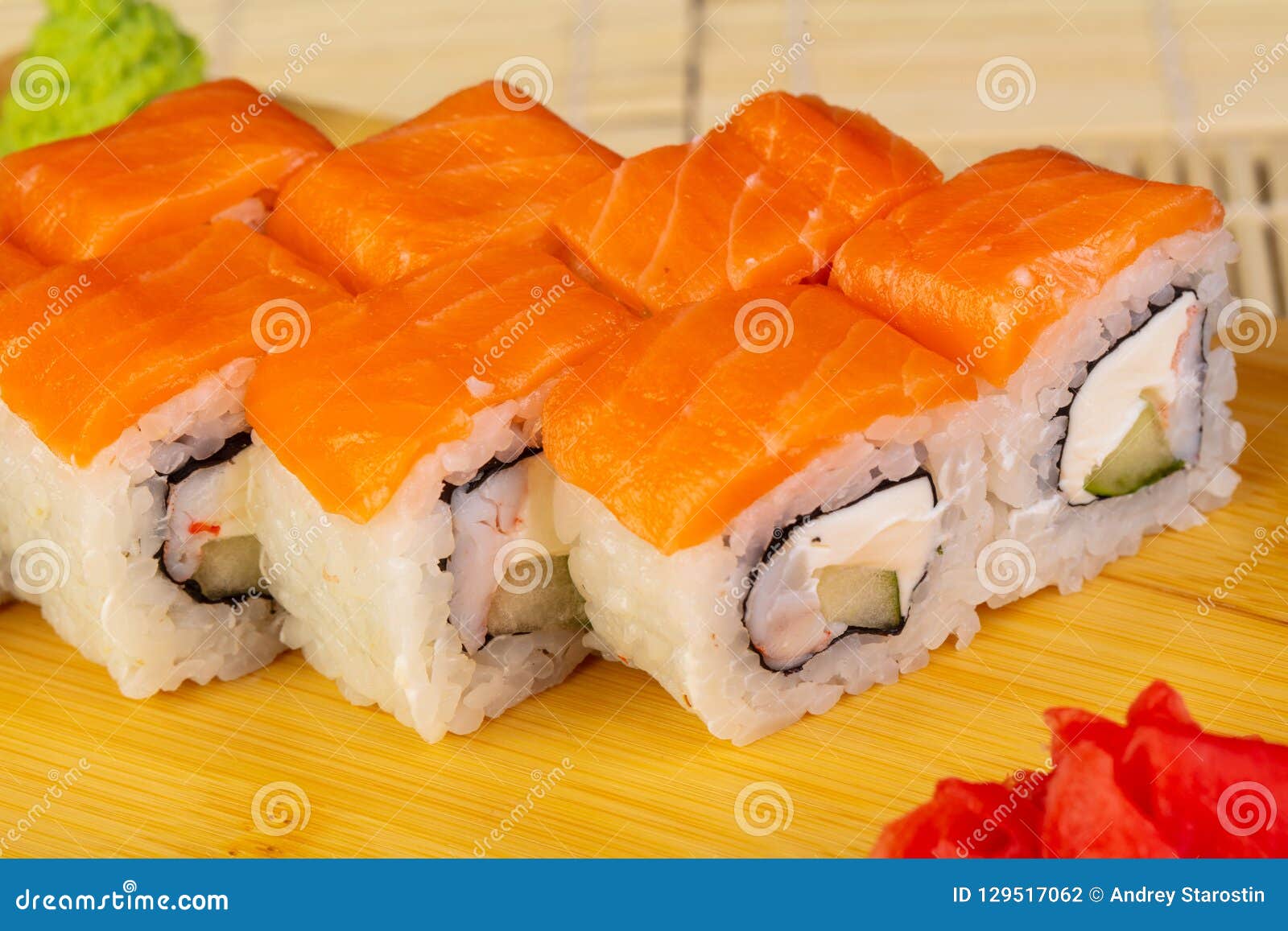 Tasty Philadelphia sushi stock photo. Image of orange - 129517062