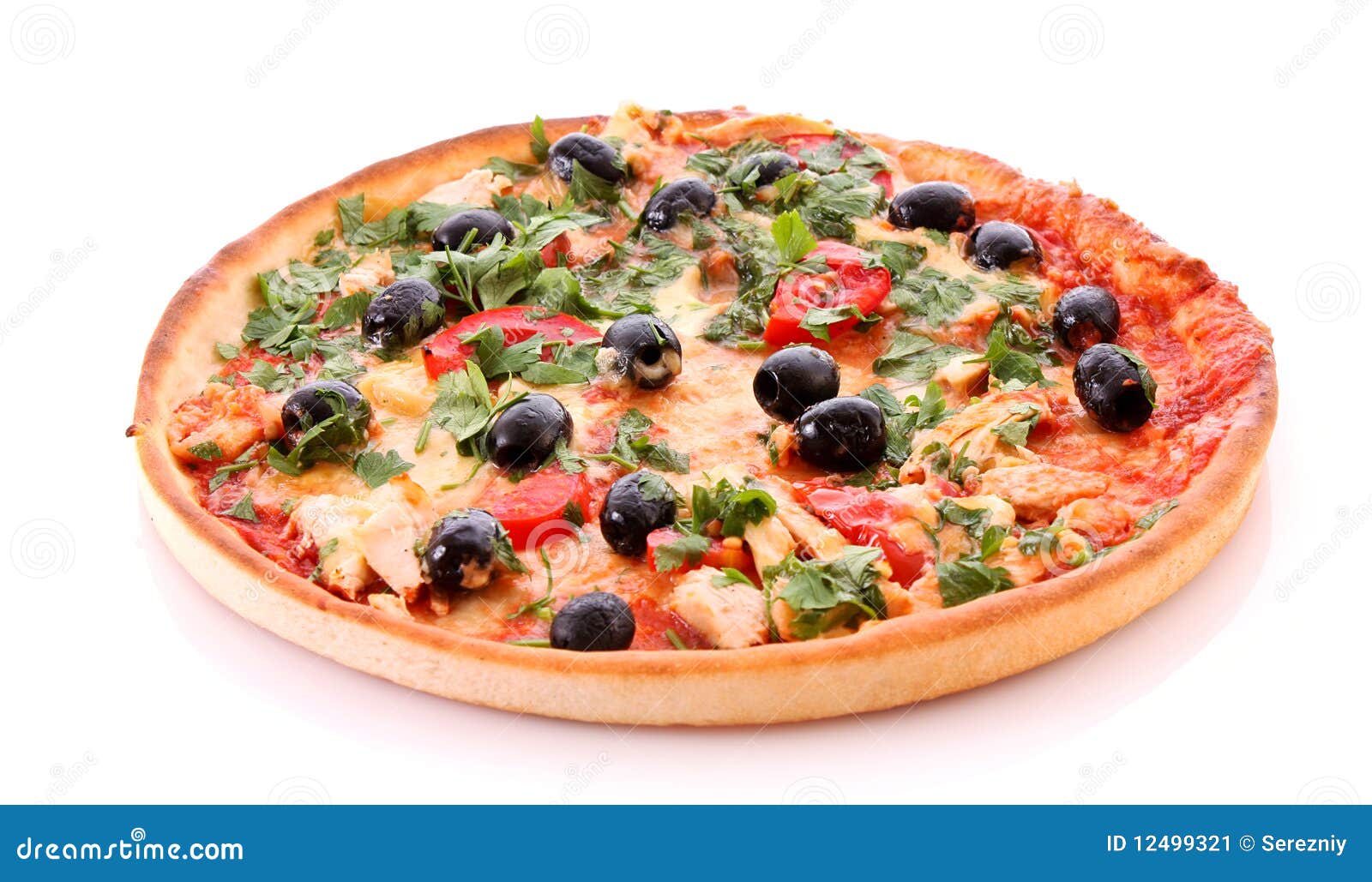 Tasty Pizza stock image. Image of white, green, cheese - 12499321