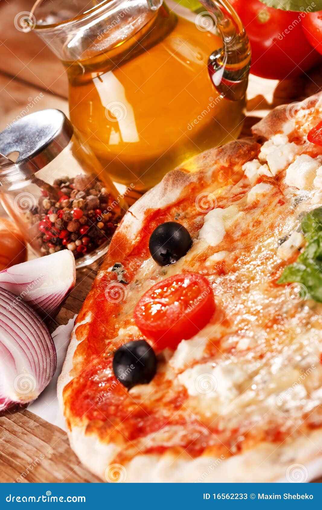 Tasty pizza stock image. Image of baked, mushrooms, meal - 16562233