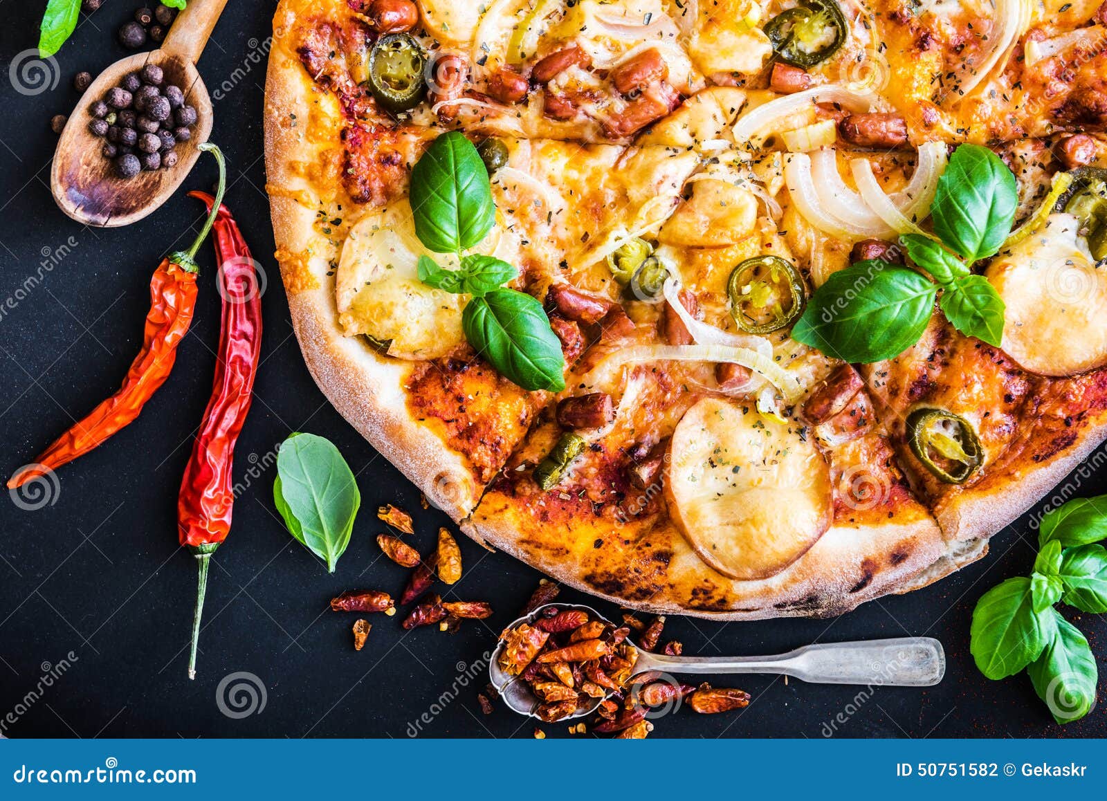 Tasty pizza stock photo. Image of food, fast, mediterranean - 50751582