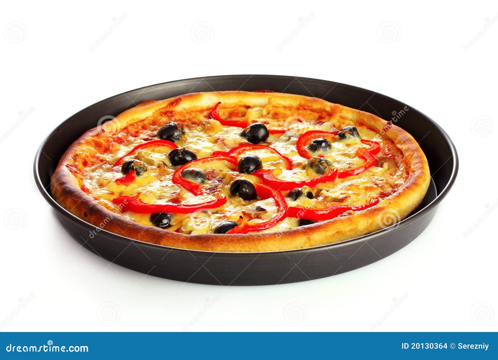 Tasty Pizza on Plate Isolated Stock Photo - Image of crust, onion: 20130364