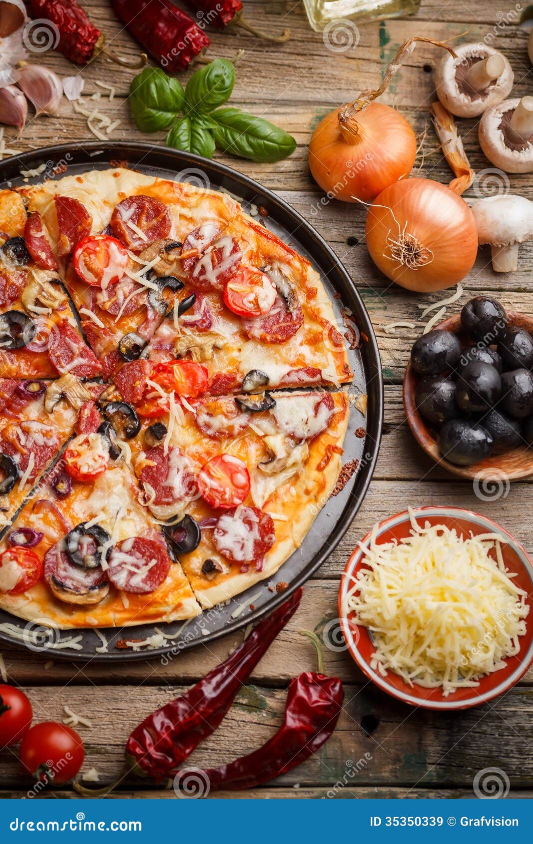 Tasty pizza stock image. Image of dough, refreshment - 35350339