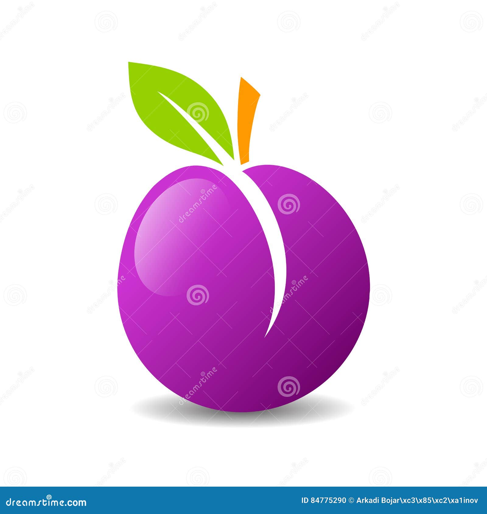 Plum Vector Drawing Set. Hand Drawn Fruit And Sliced Pieces ...