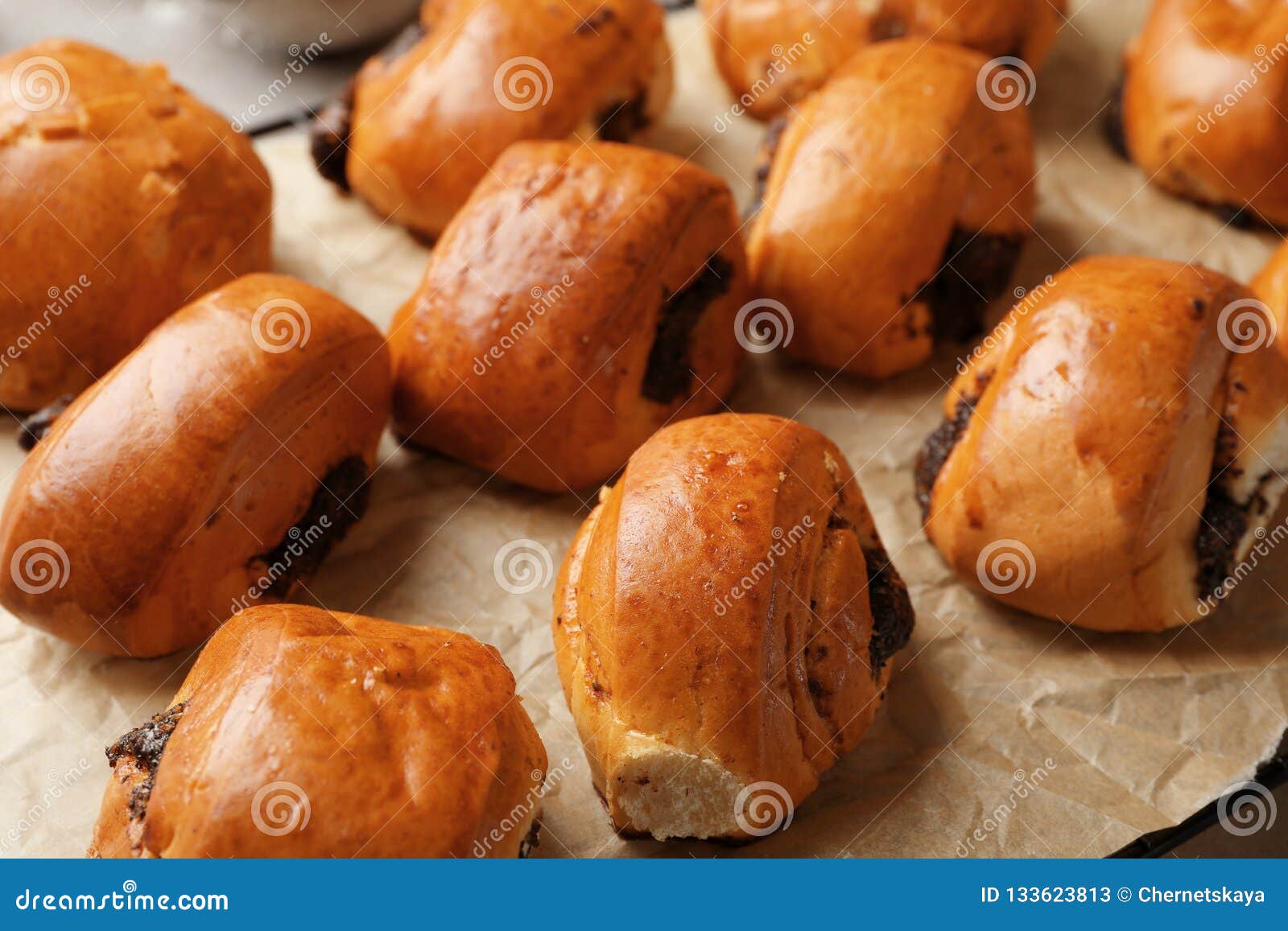 Tasty poppy seed buns stock image. Image of closeup - 133623813