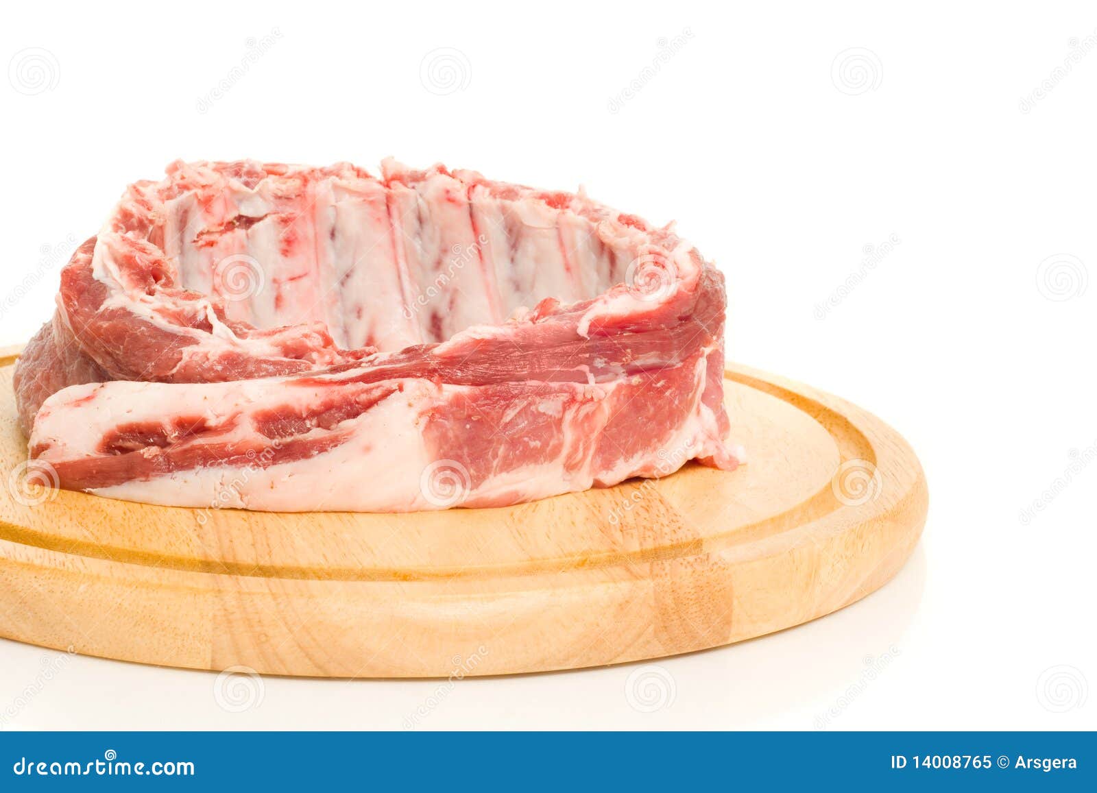 Tasty Pork Ribs on Round Hardboard Stock Image - Image of edible, meaty ...