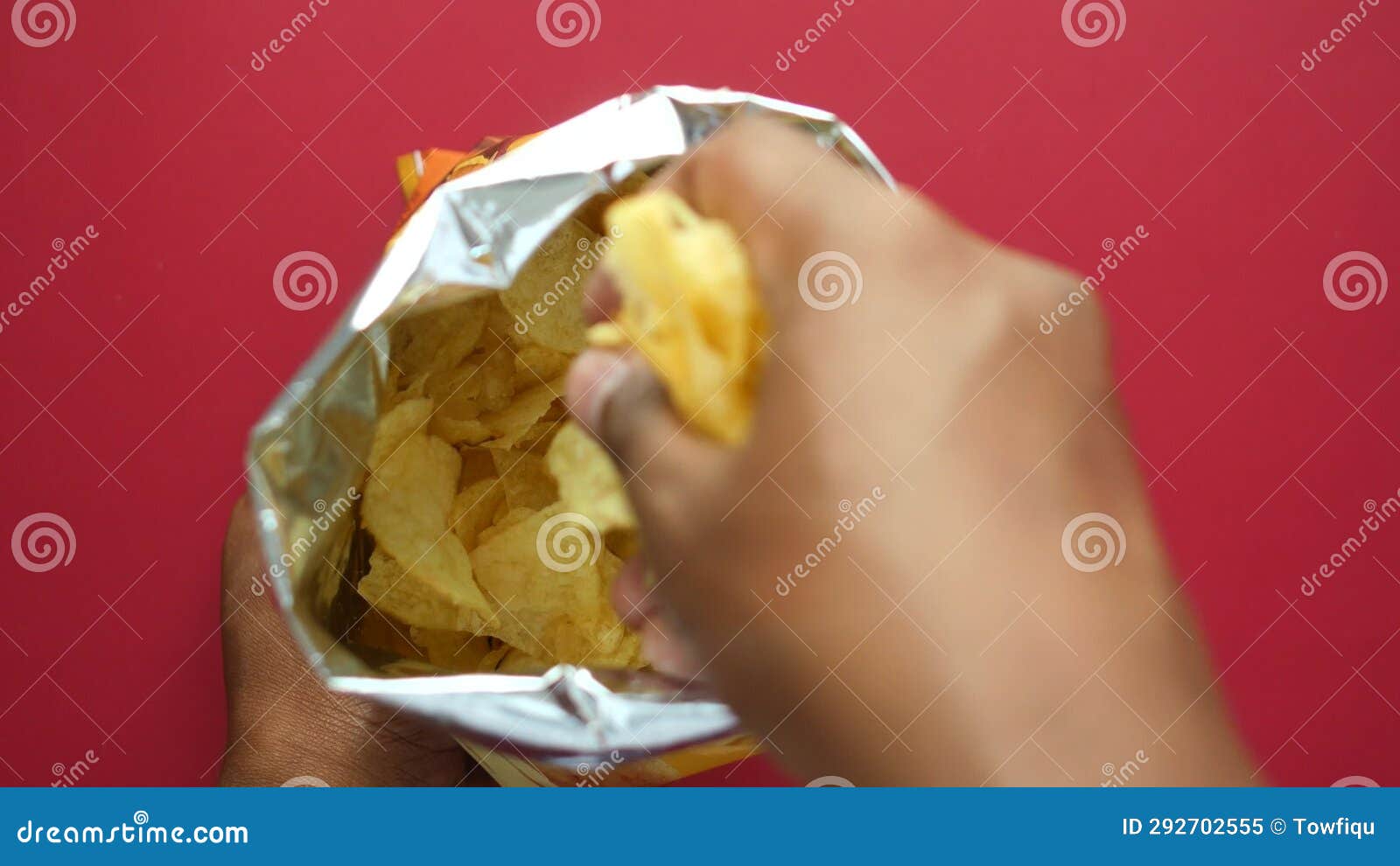 Tasty Potato Chips in a Packet Top Down Stock Video - Video of crisp ...