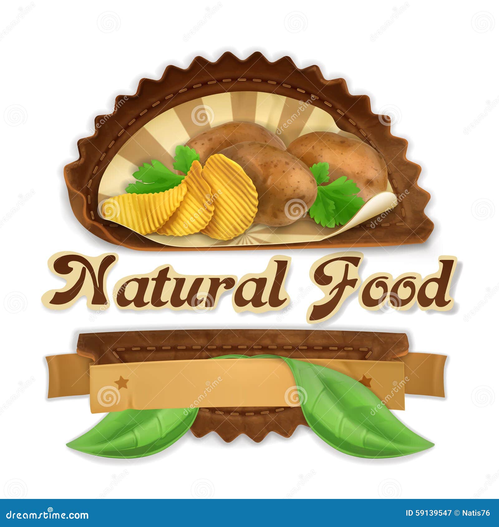Tasty Potatoes Label Design Stock Vector - Illustration of potato ...