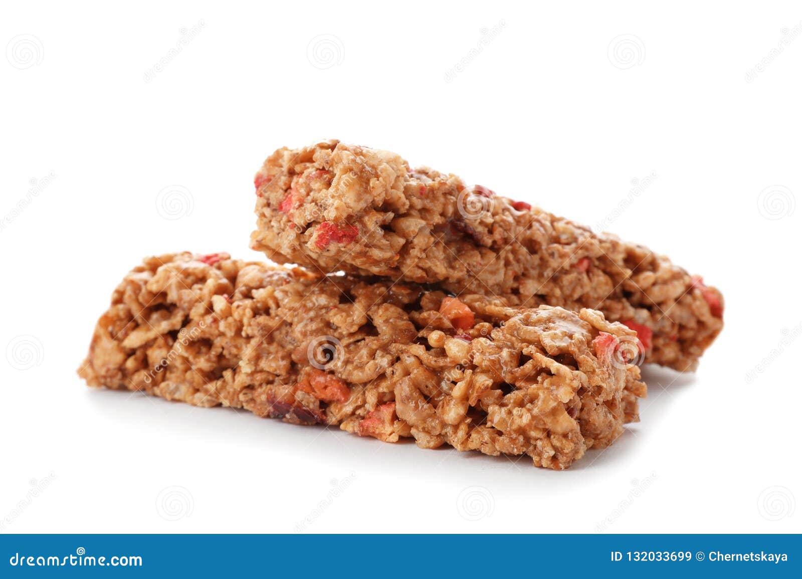 Tasty Protein Bars on White Background. Stock Image - Image of ...
