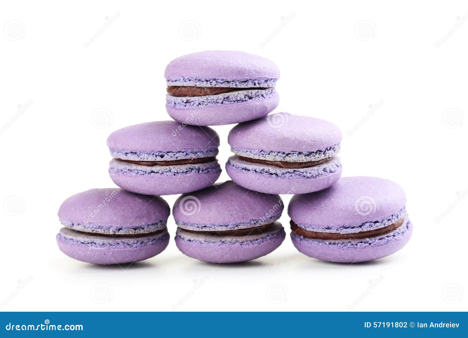 Tasty purple macarons stock photo. Image of confectionery - 57191802