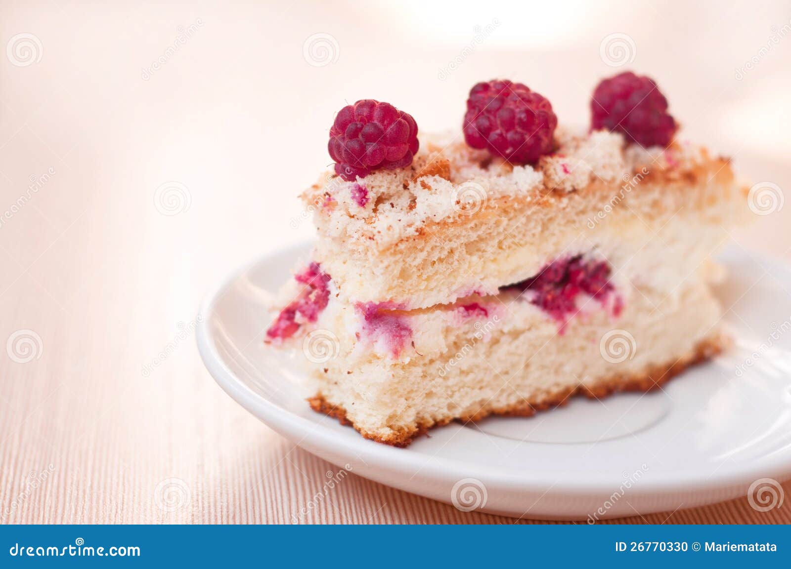 Tasty Raspberry Sponge Cake Stock Photo - Image of cuisine, cream: 26770330