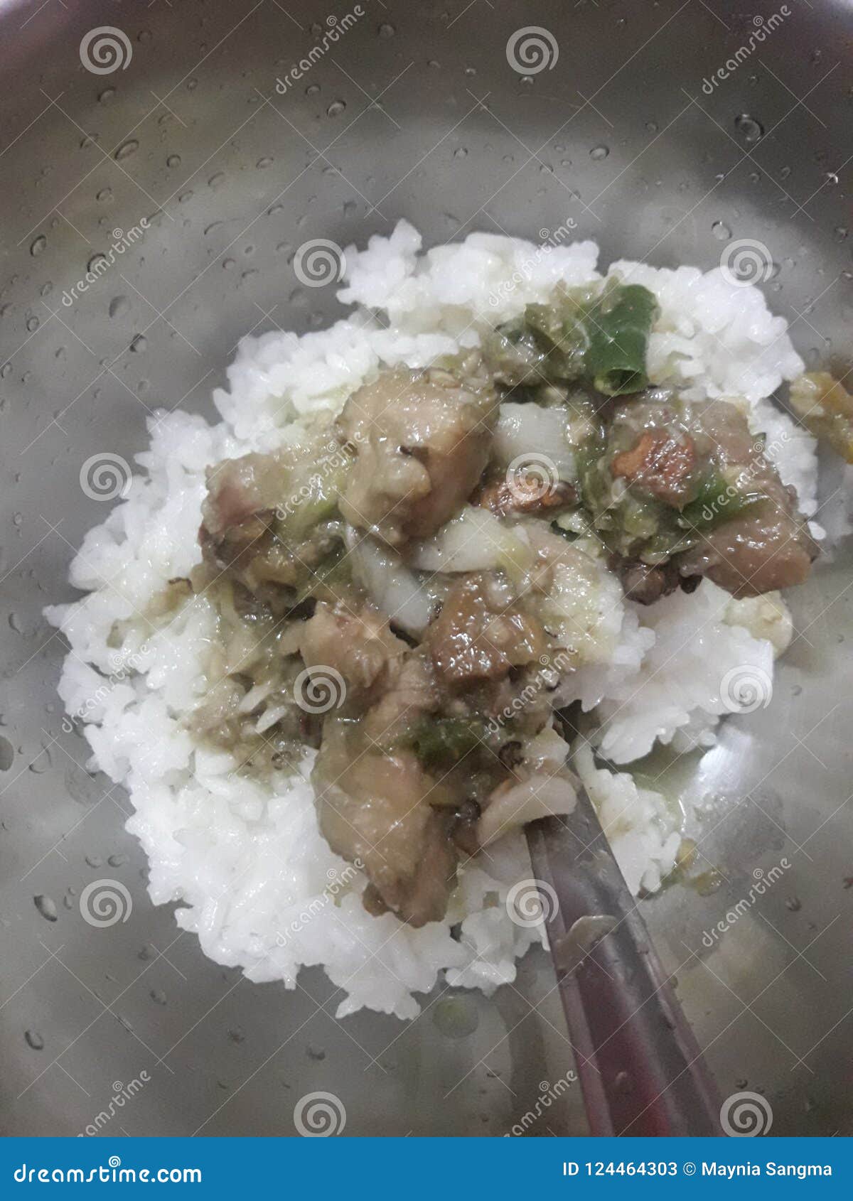 Rice stock image. Image of chicken, rice, soda, chilli - 124464303