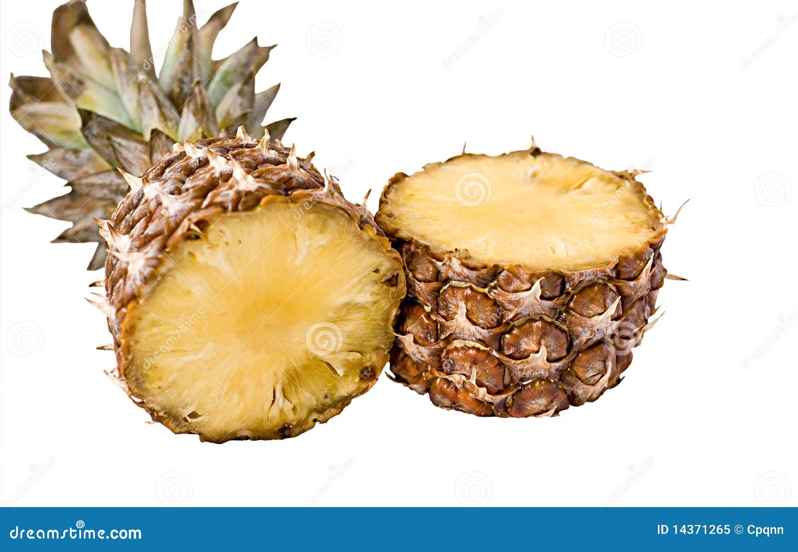 Tasty and Ripe Pineapple Slices Over the White Bac Stock Image - Image ...