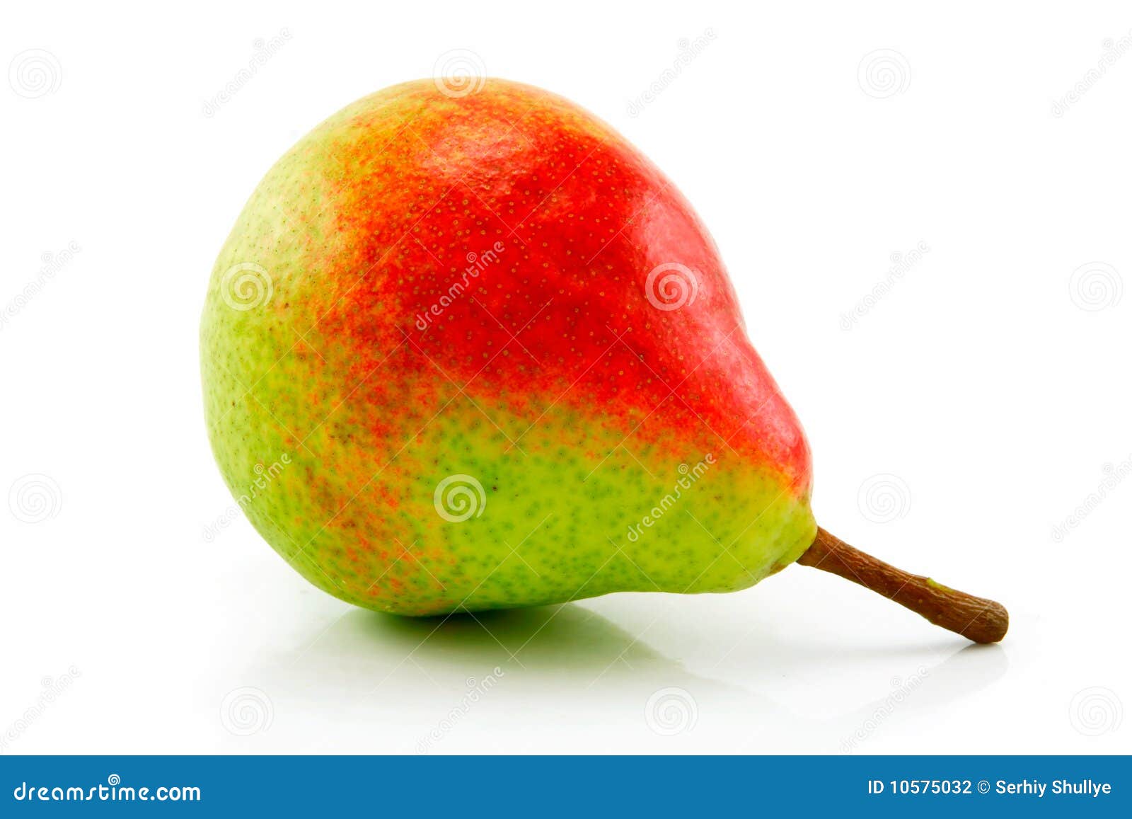Tasty Ripe Red Pear Isolated on White Stock Photo - Image of green ...