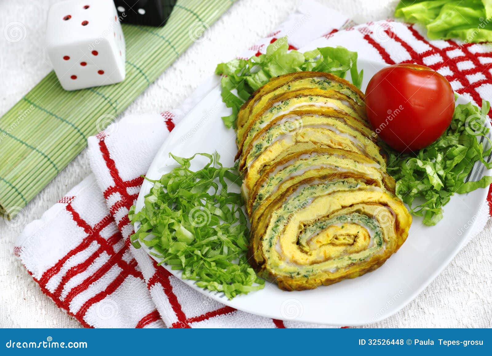 Tasty Roulade with Cheese and Vegetables Stock Photo - Image of salad ...