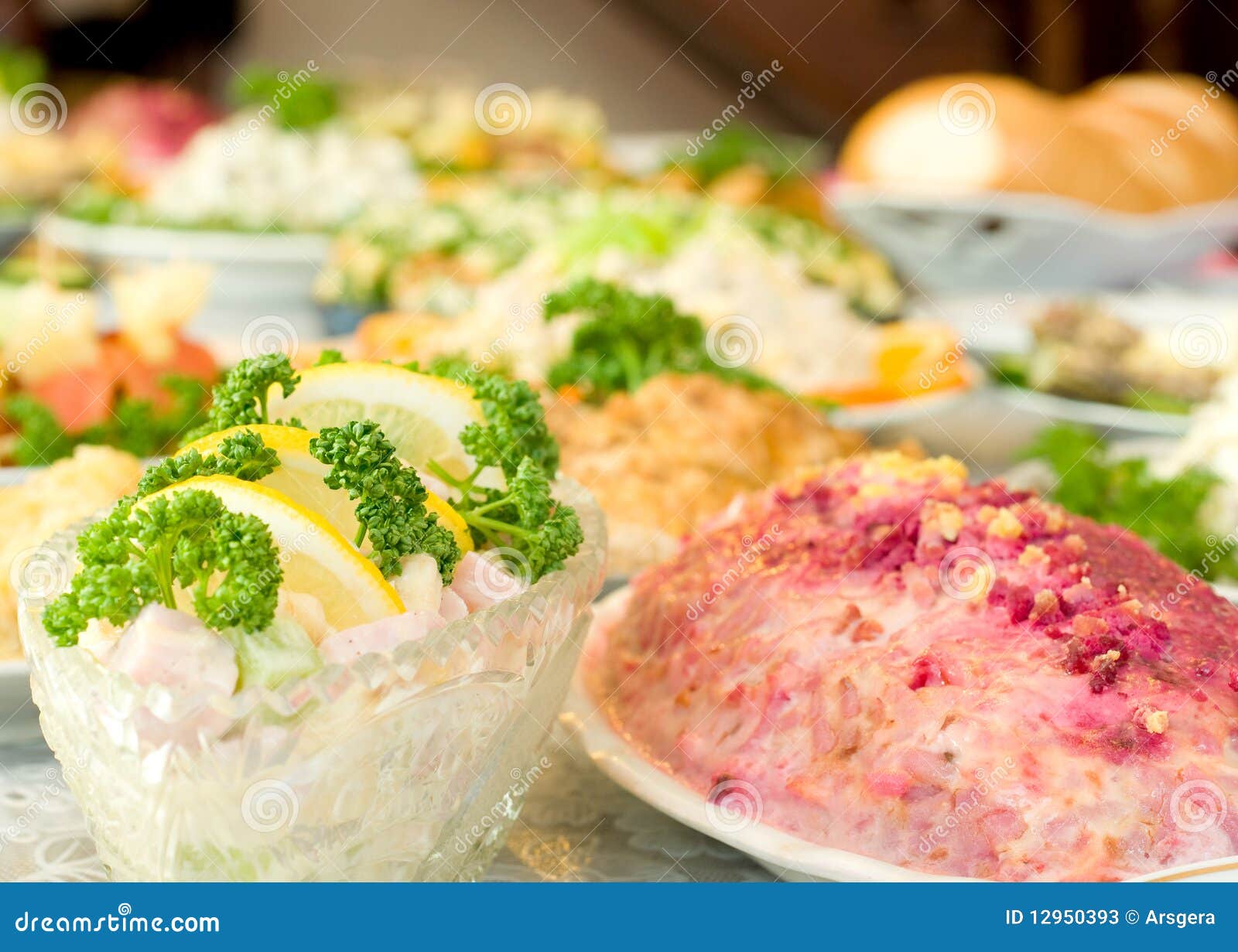 Tasty Salads - Banquet in the Restaurant Stock Image - Image of fine ...