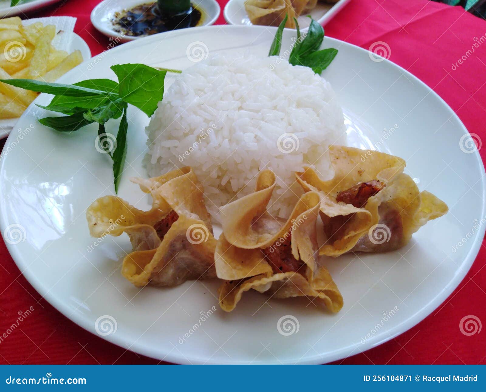 Tasty Savory Fried Siomai with Rice Stock Image - Image of fish ...