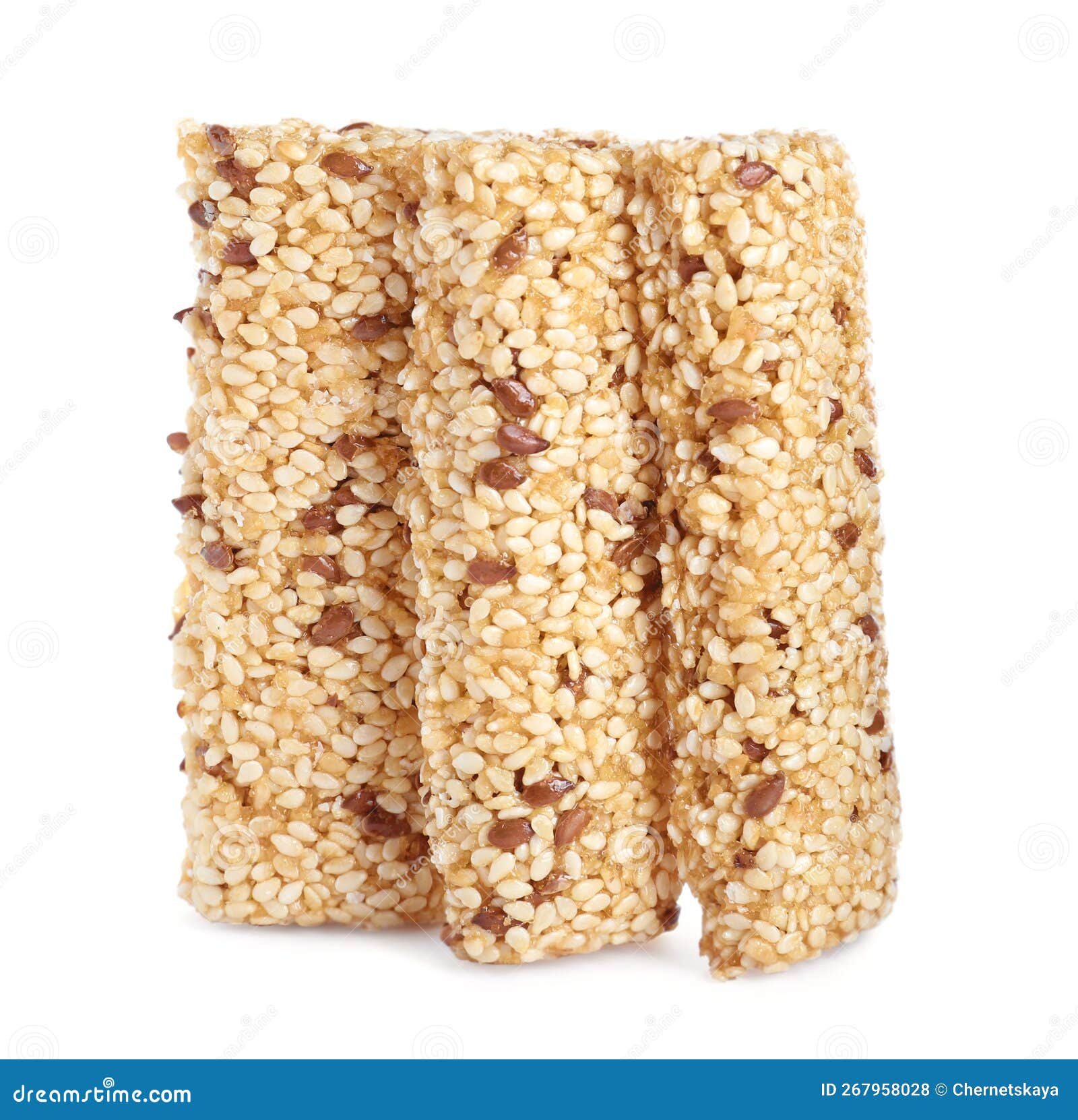 Tasty Sesame Seed Bars Isolated on White Stock Photo - Image of baked ...