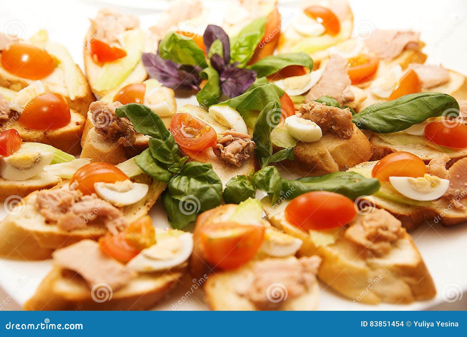 Tasty Snacks with Eggs, Tomato and Pate Stock Photo - Image of healthy ...