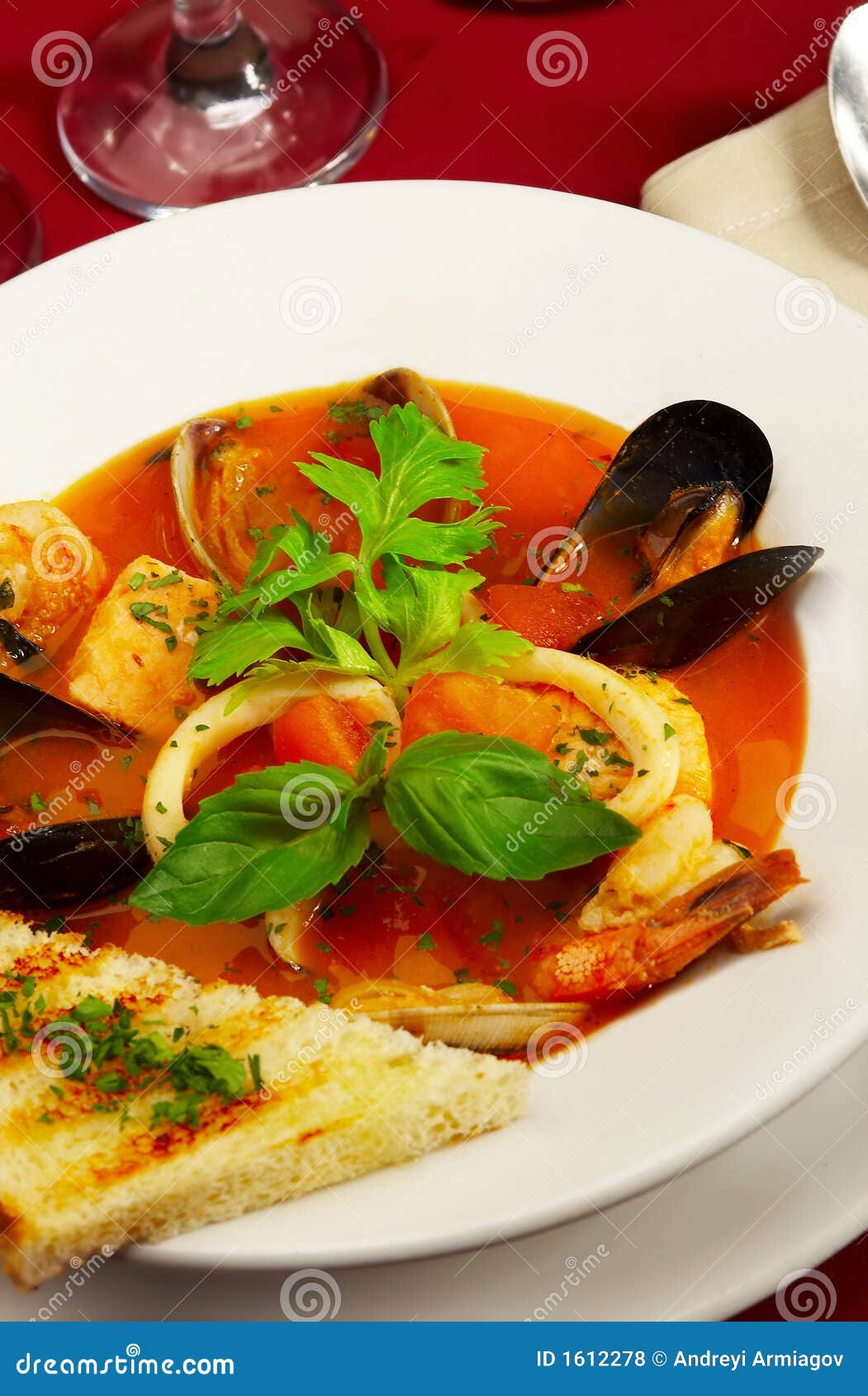 Tasty Soup on a Table at Restaurant Stock Photo - Image of asia, broth ...
