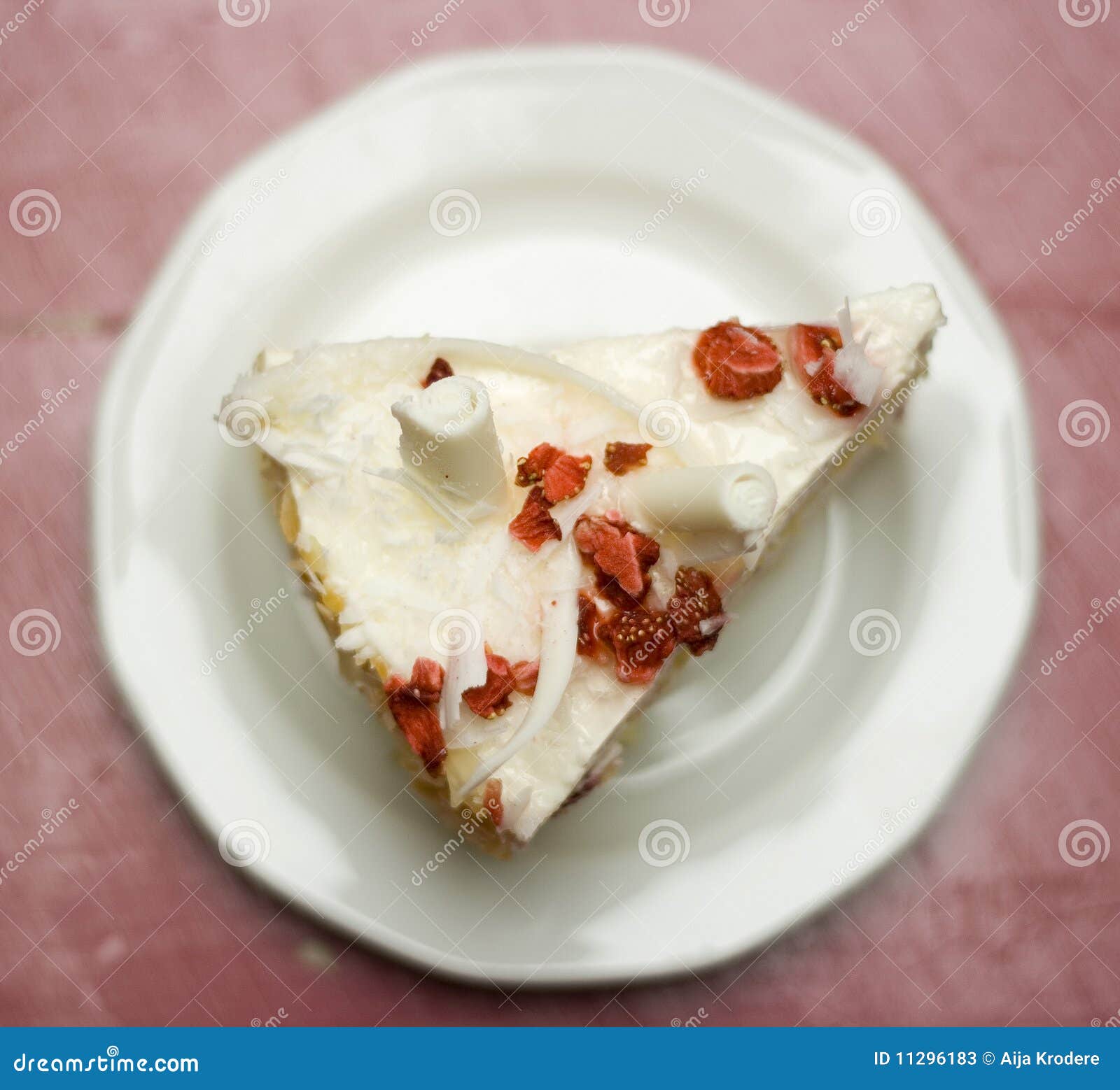 Tasty Strawberry Cake from Top Stock Image - Image of strawberry ...