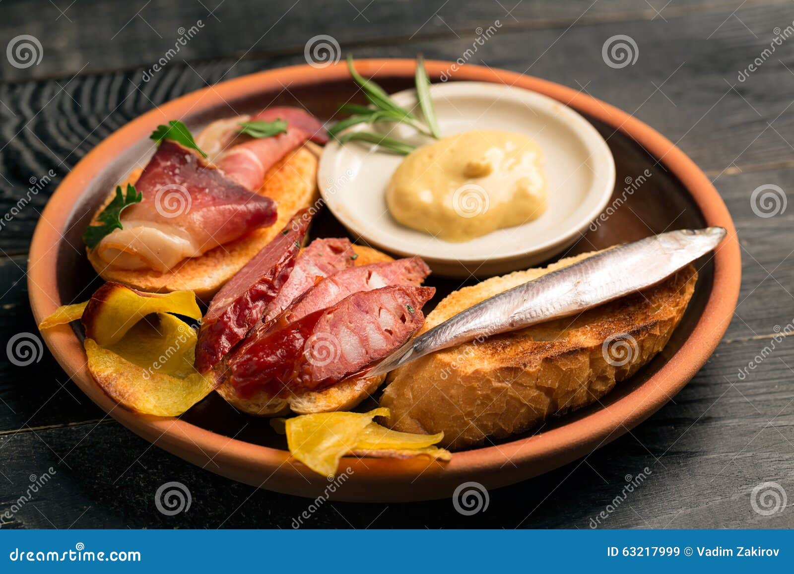 Tasty tapas stock image. Image of restaurant, dinner - 63217999