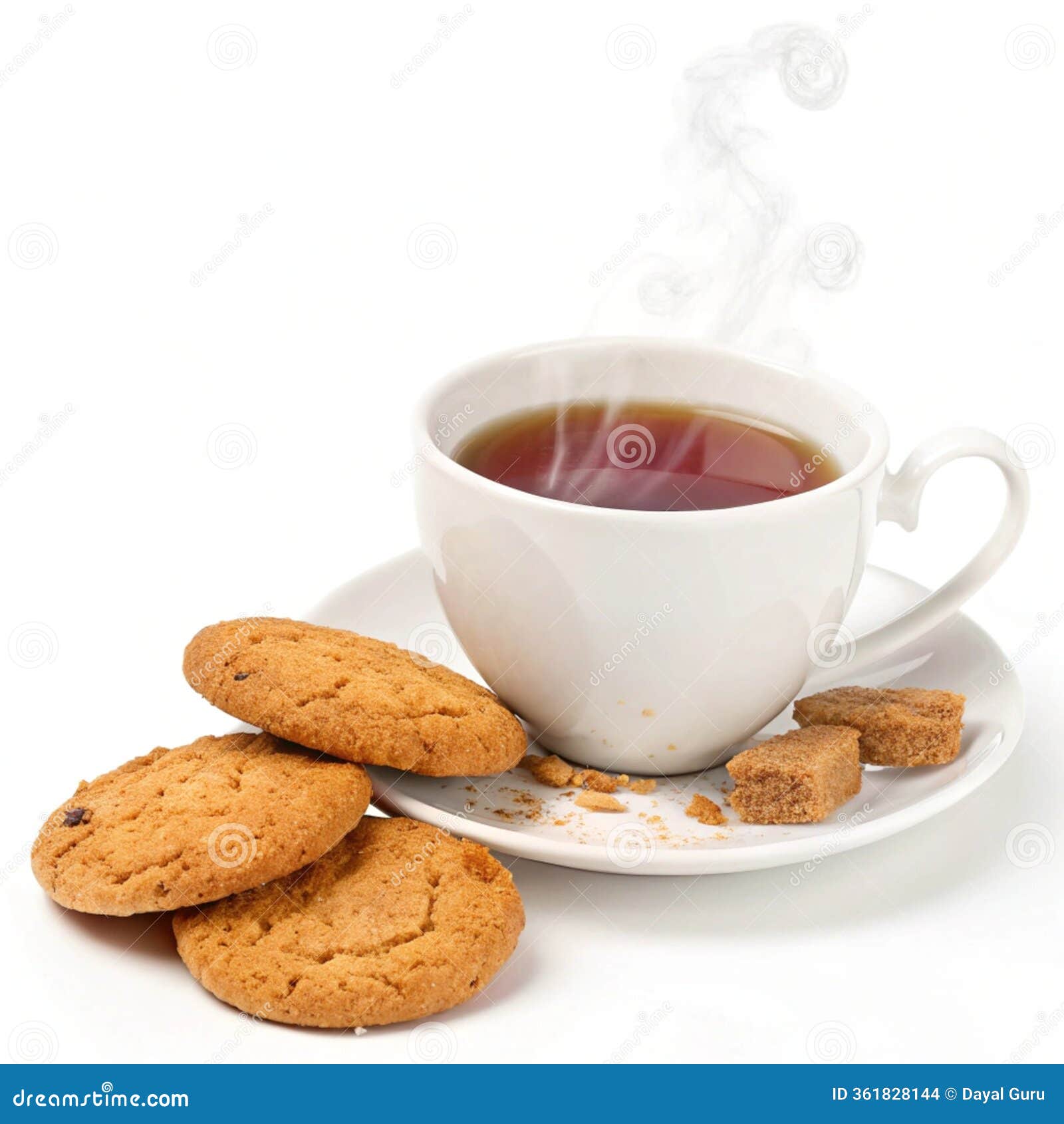 Tasty Tea with Cookies Isolated on Transparent Background Stock ...