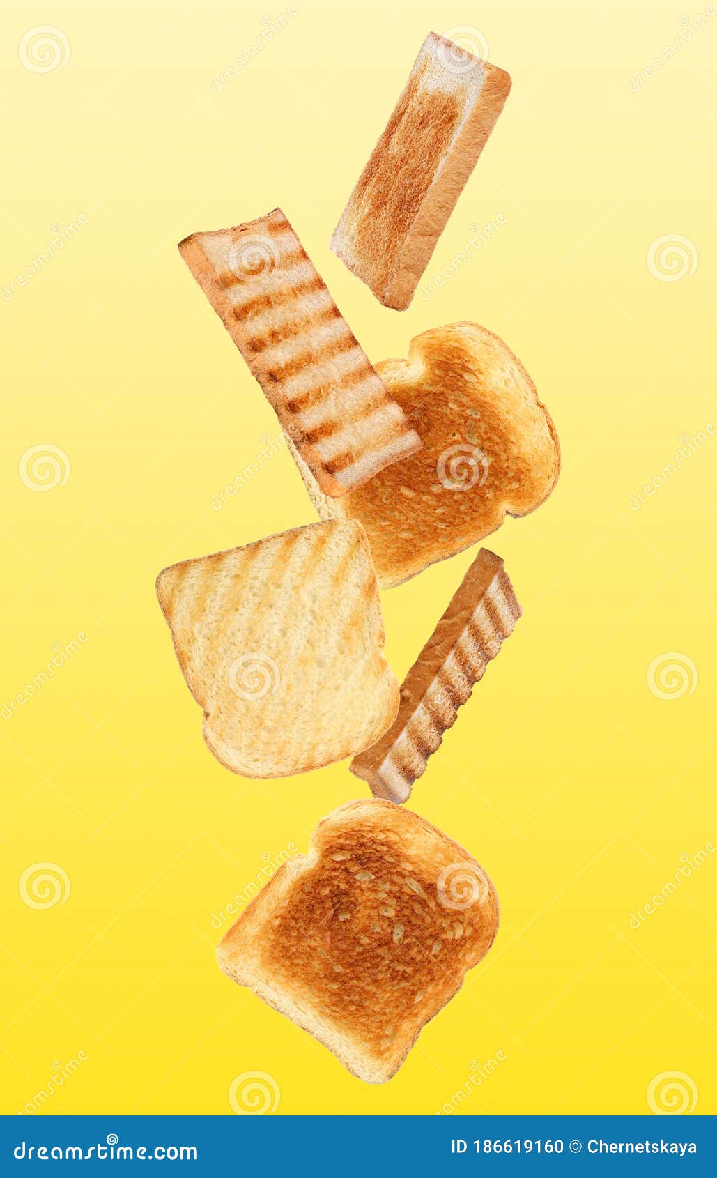 Tasty Toasts Falling on Background Stock Photo - Image of healthy ...