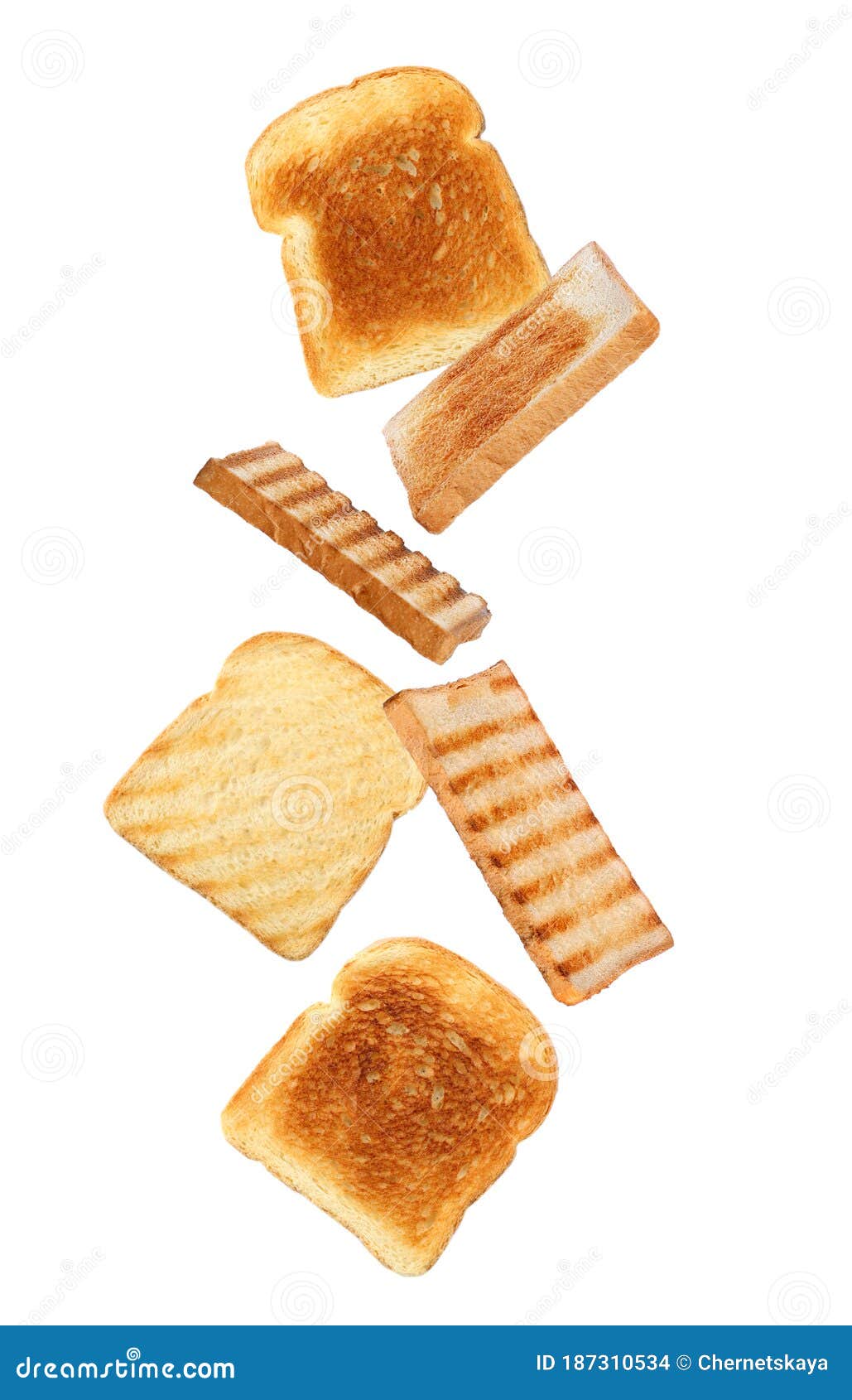 Tasty Toasts Falling on Background Stock Photo - Image of cooking ...