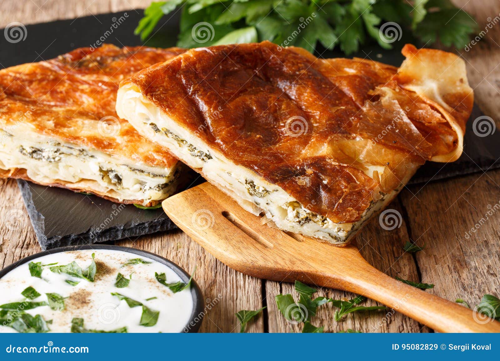 Turkish Burek, Traditional Borek, Homemade Boureki Feta Bun, Abstract ...