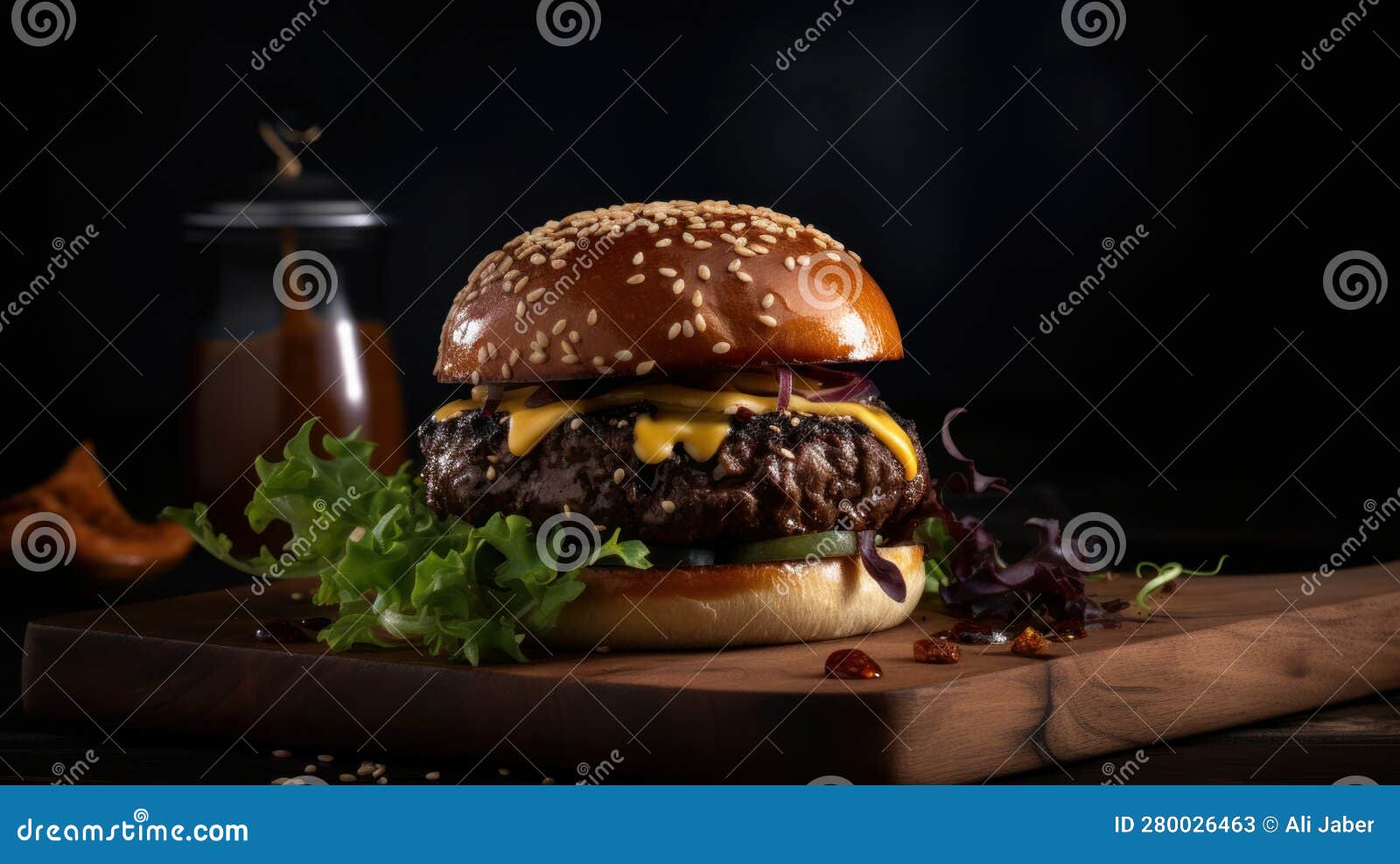 Wagyu Burger. Generate Ai Royalty-Free Stock Photo | CartoonDealer.com ...