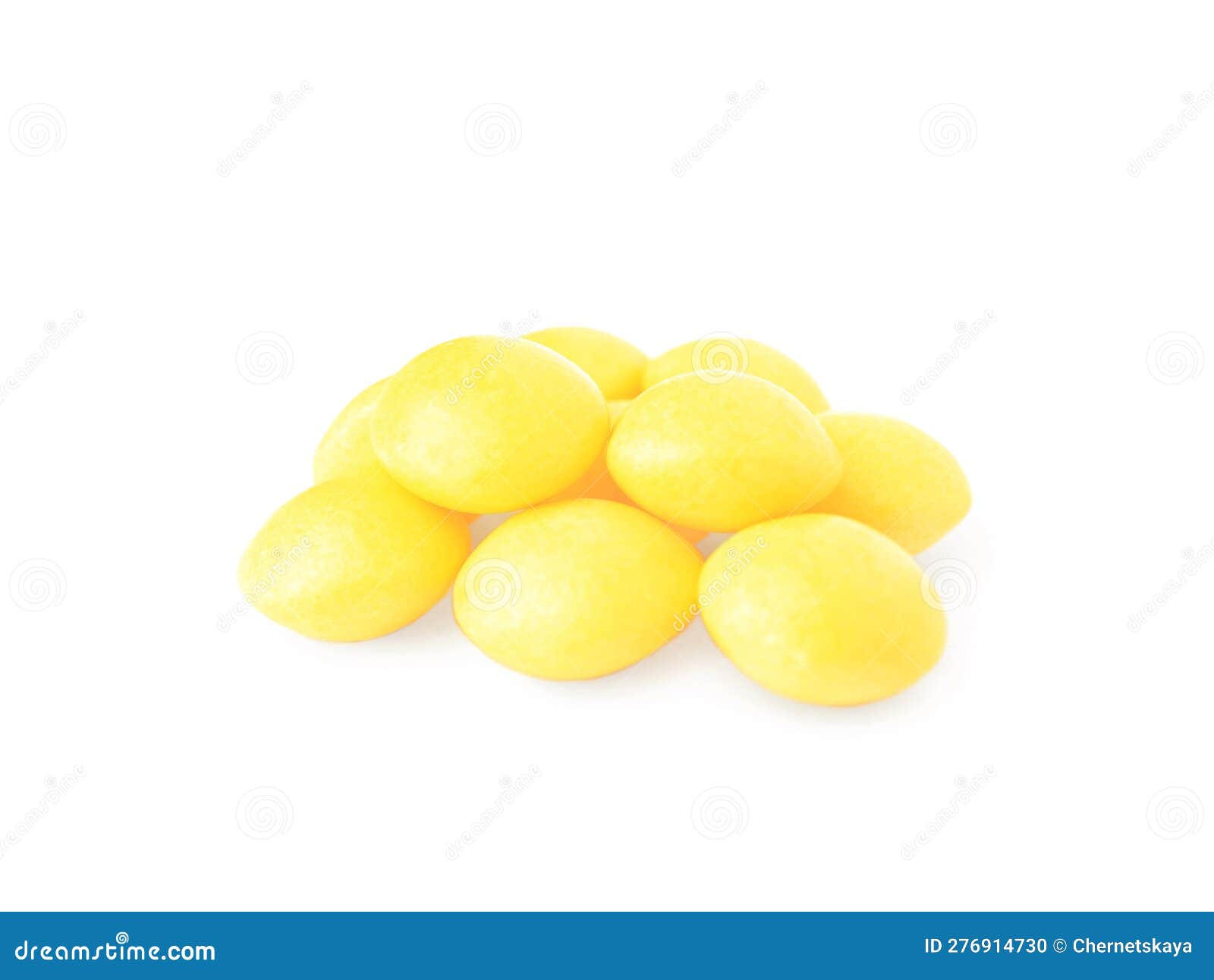 Tasty Yellow Chewing Gums Isolated on White Stock Photo - Image of ...